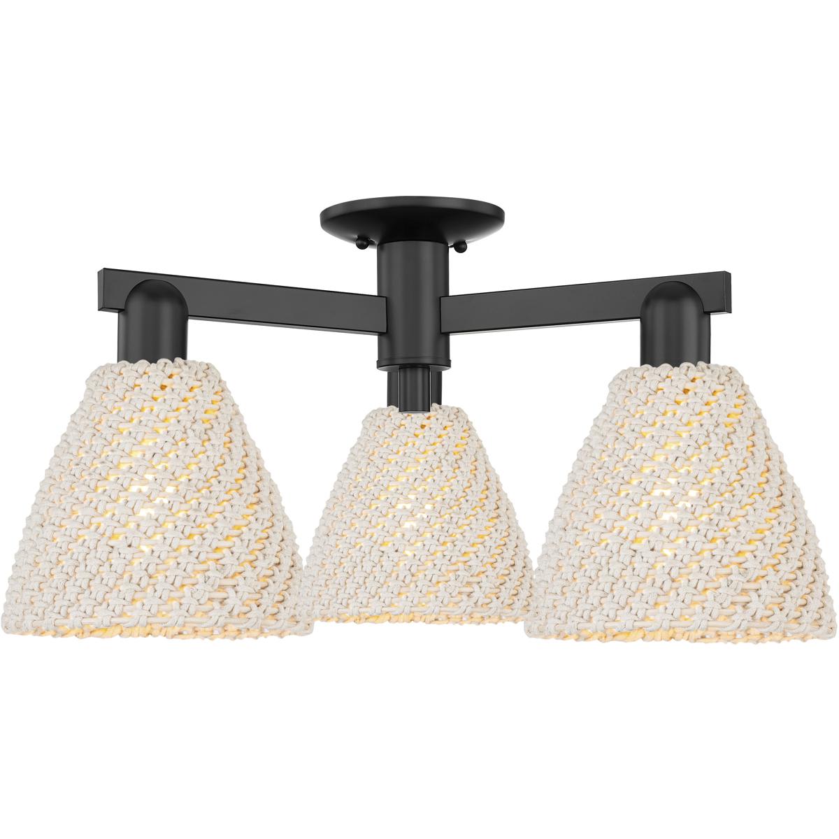 Innovations Lighting 716-3F-BK-NBD-75-NAT Natural Ballston Dome Semi ...