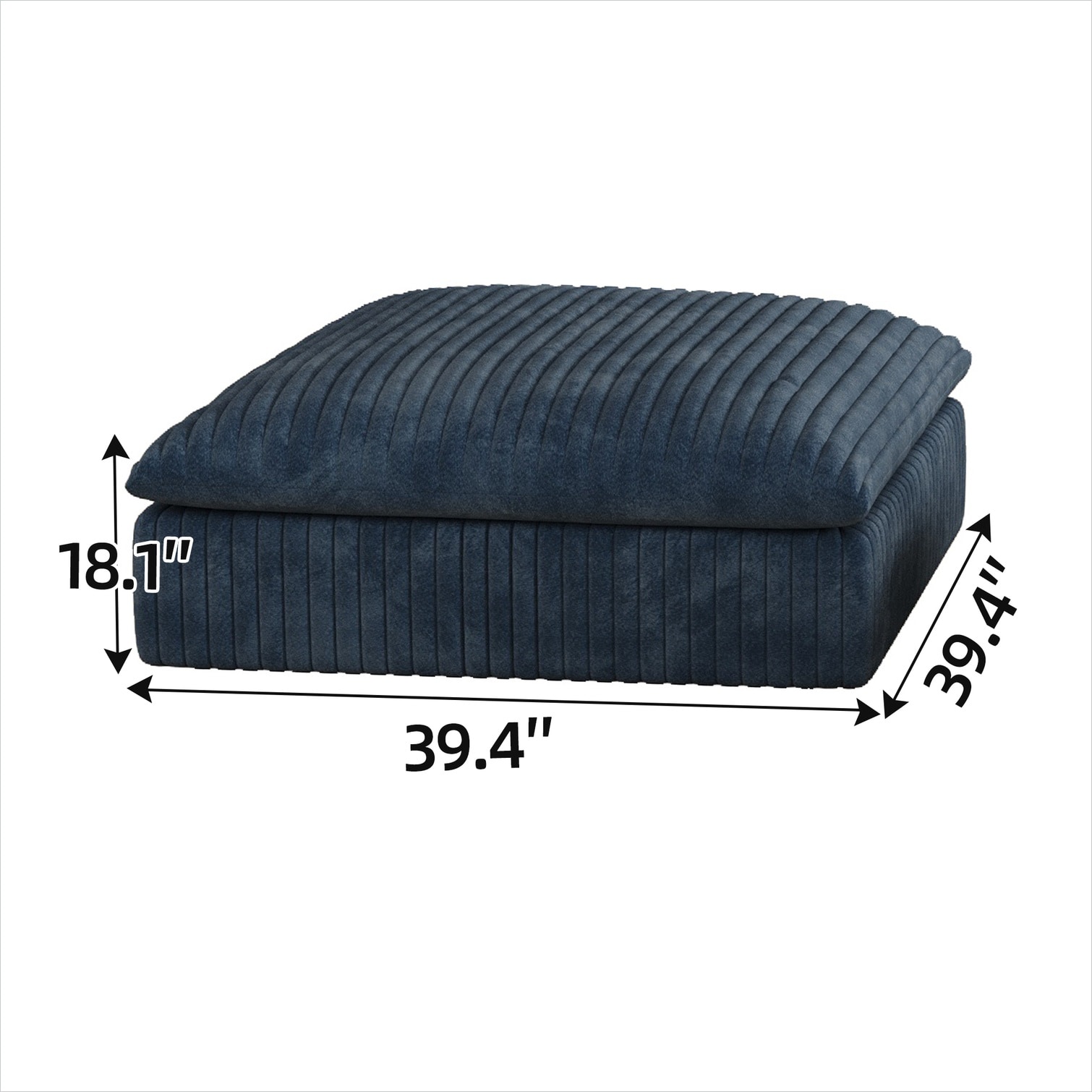 Naturefalls Modern Rectangle Sofa with Feather-Filled Cushion and ...