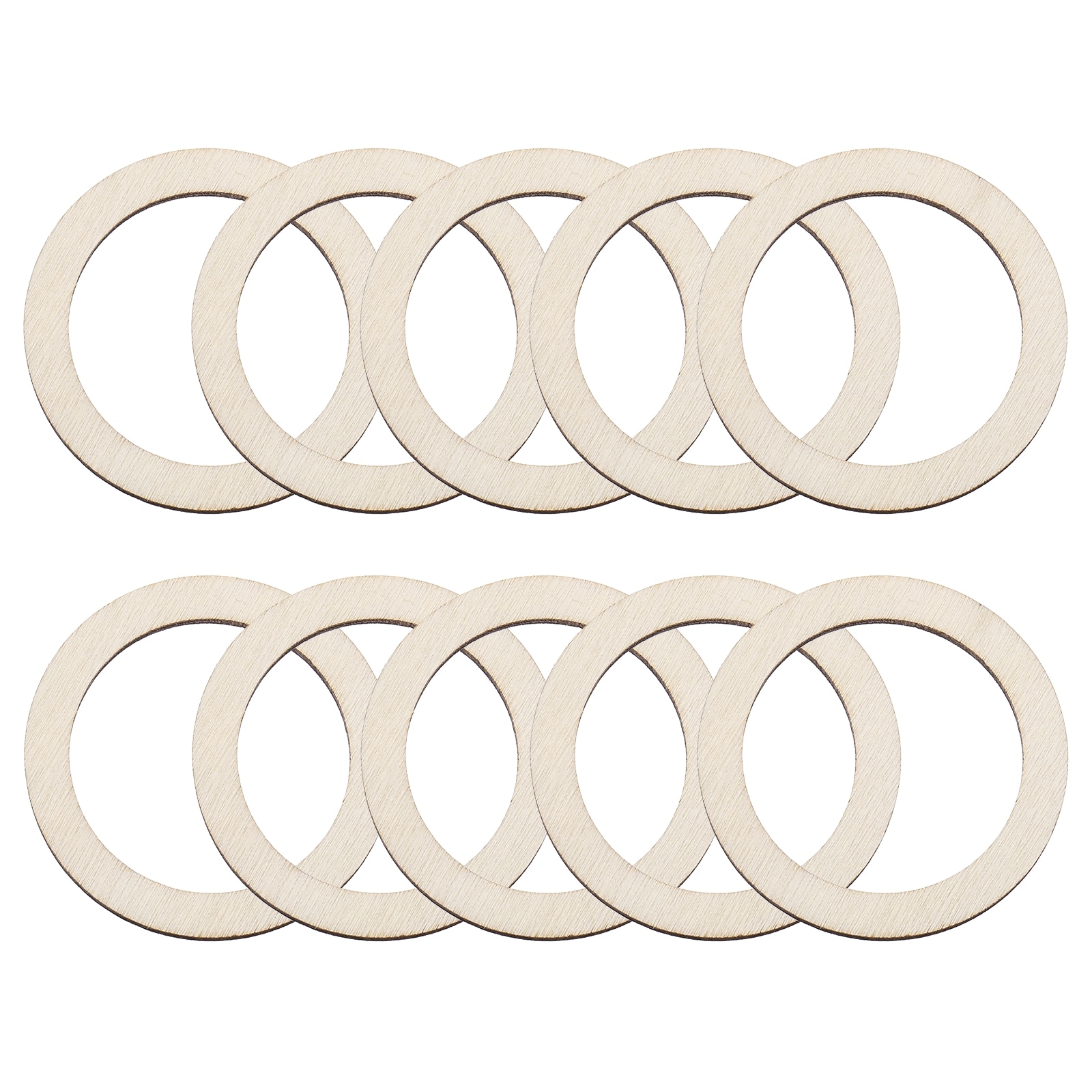 Unique Bargains 1.6 Inch Unfinished Wood Rings Natural Wooden Ring ...