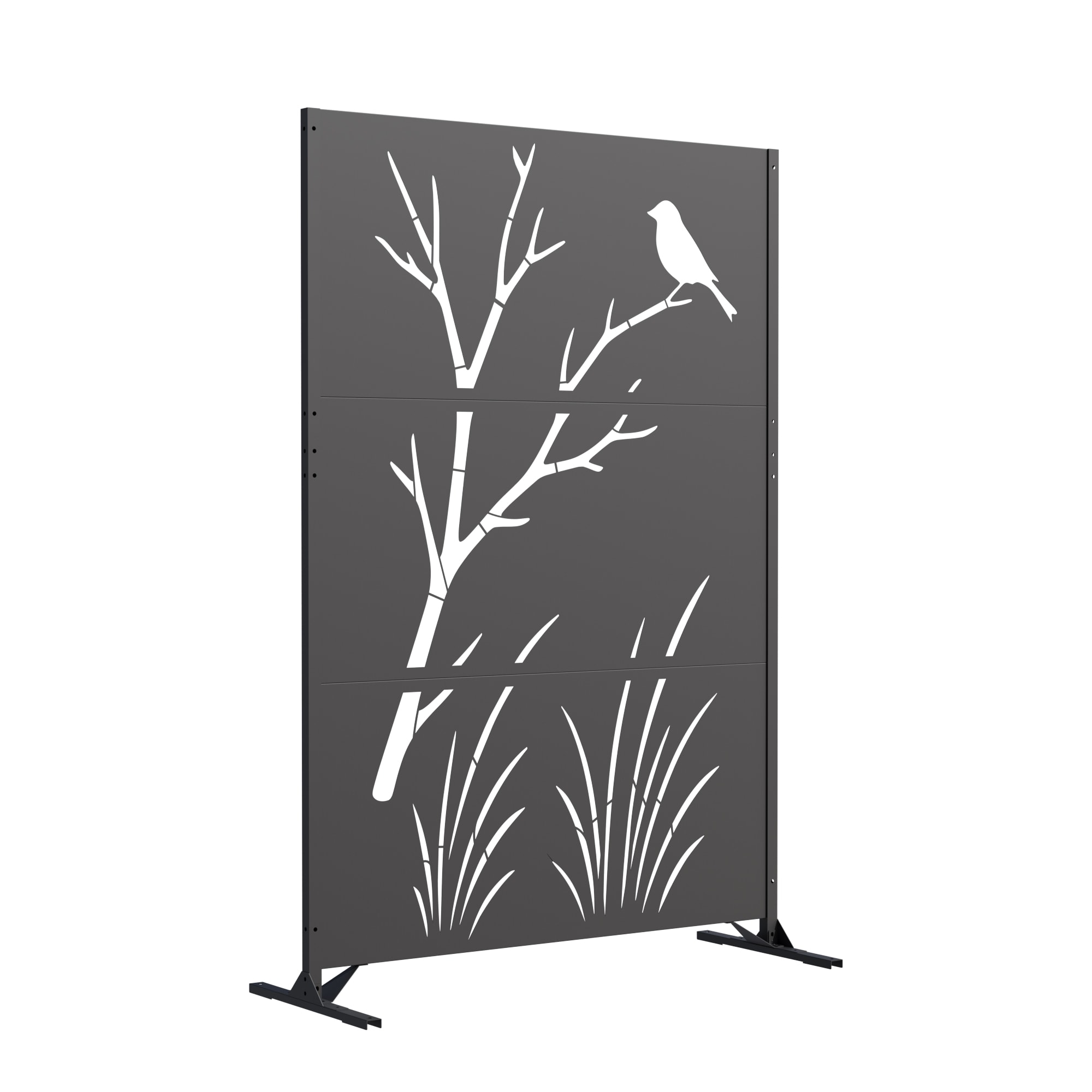 Modern Shade Freestanding Privacy screen 49.61-in W x 74.02-in H ...