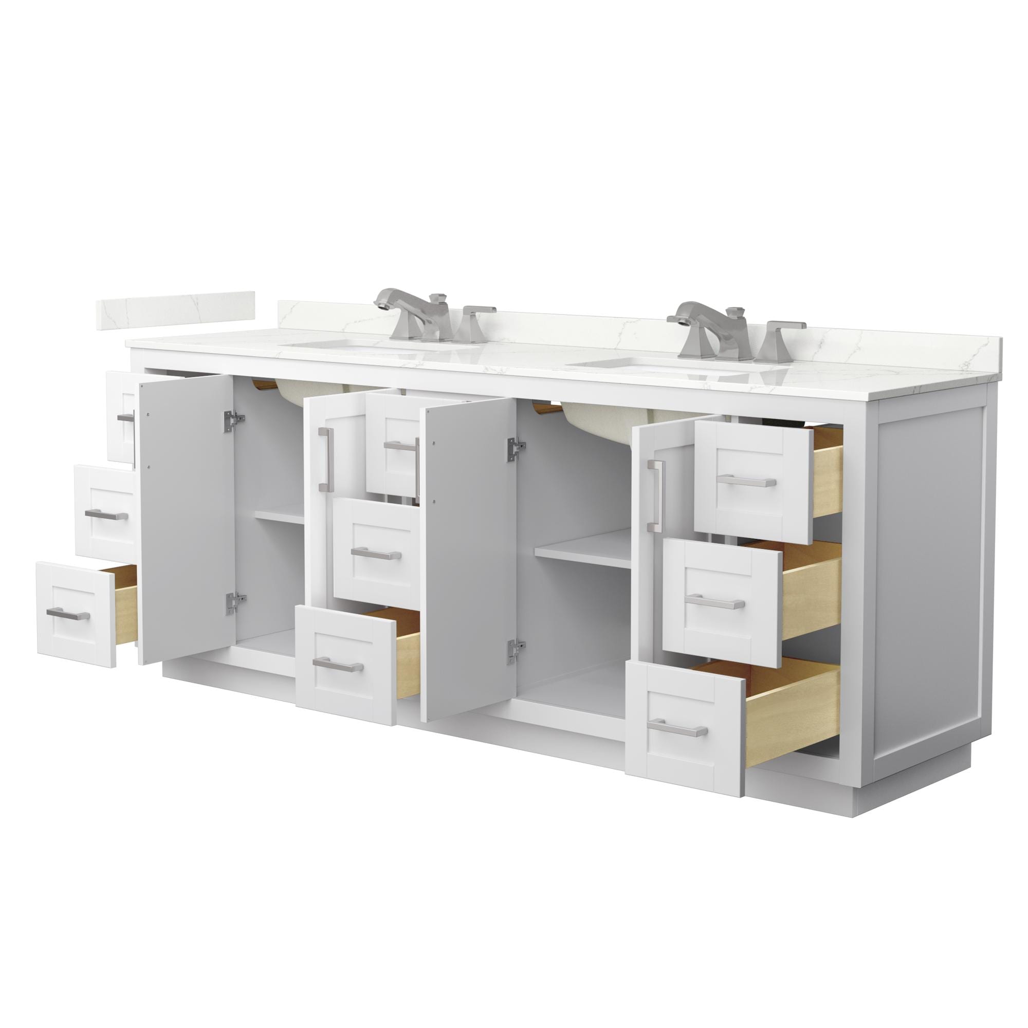 Wyndham Collection Miranda 84-in White Undermount Double Sink Bathroom ...