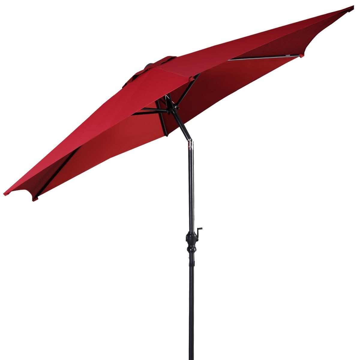 Slickblue 9 ft Steel Crank Lift Tilt Outdoor Patio Umbrella Polyester ...