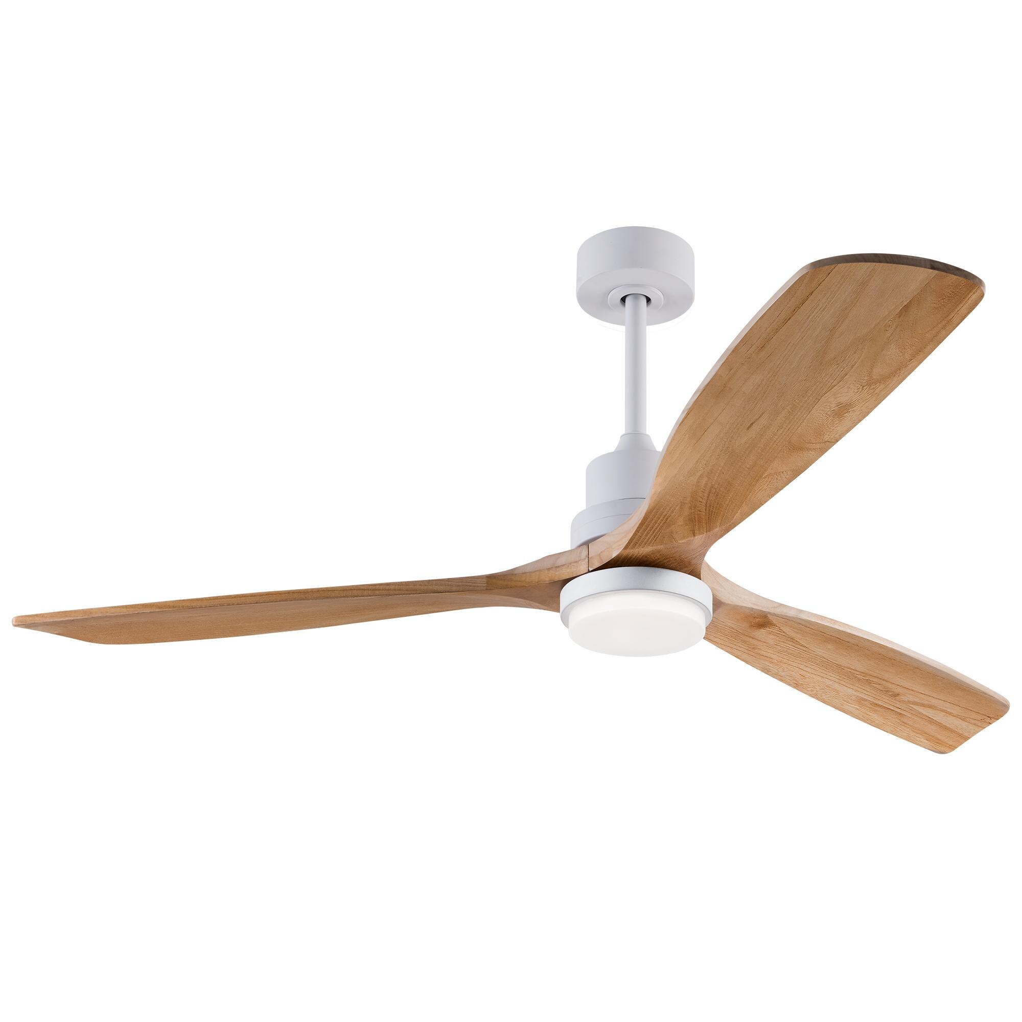 Bayfeve Adjustable 56-in White with Light Brown Abs Blades Color ...
