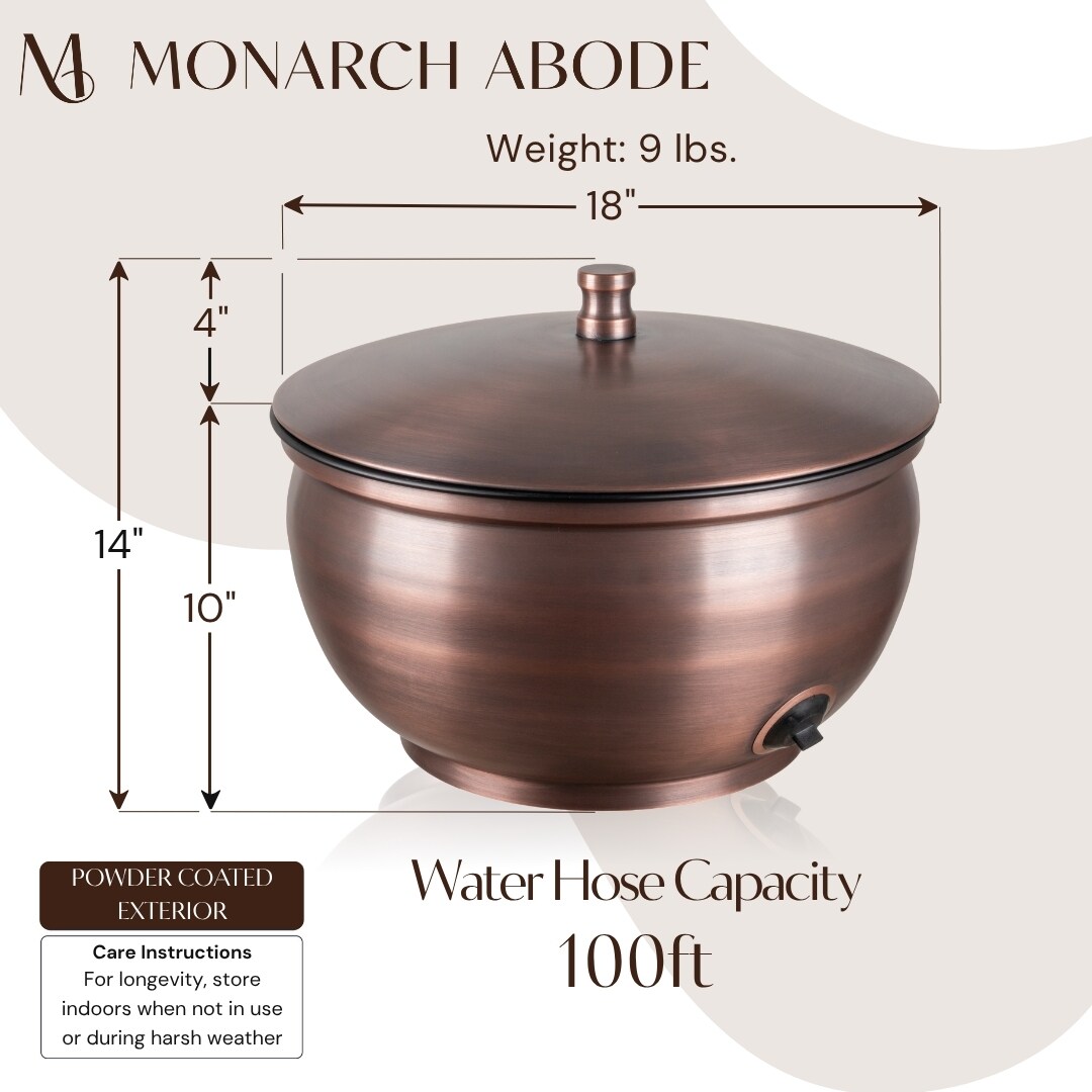 Monarch Abode Smooth Iron 100-ft Hose pot Hose Reel in the Garden Hose ...
