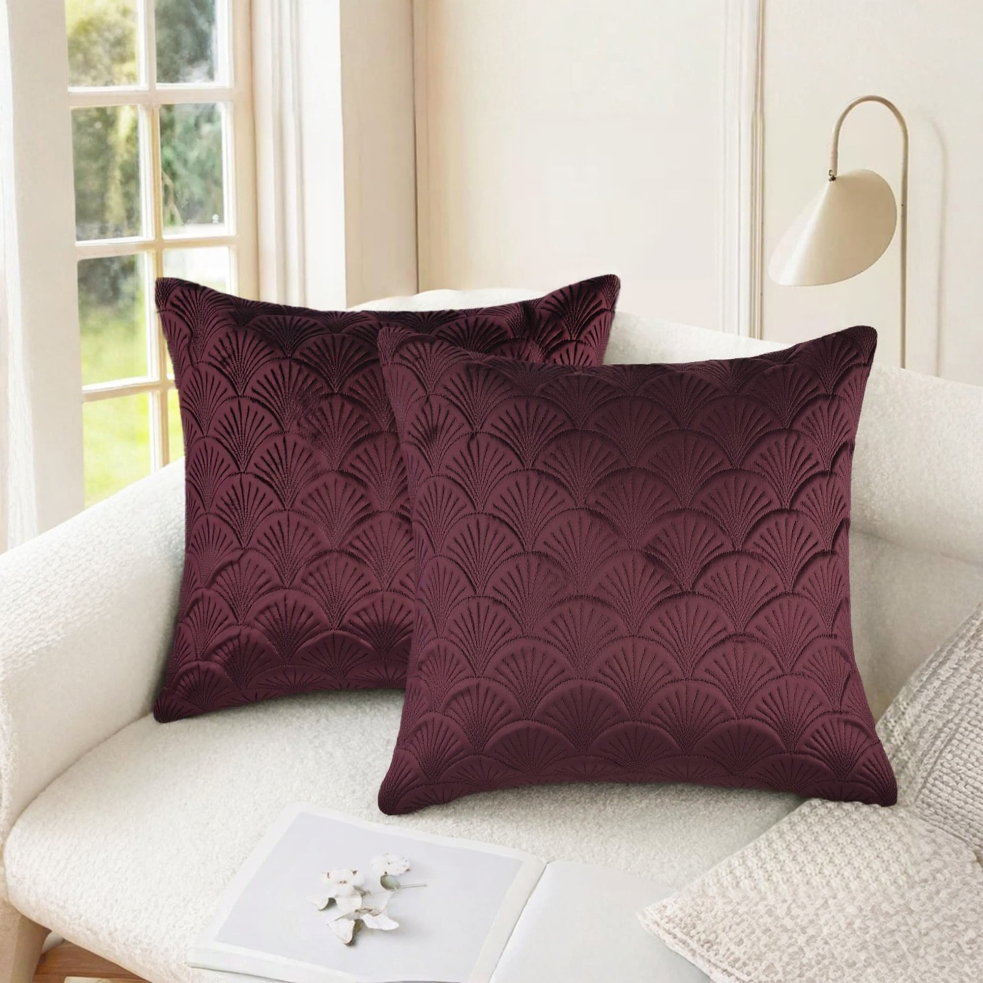 Unique Bargains 2pcs Velvet Solid Decorative Throw Pillow Covers ...