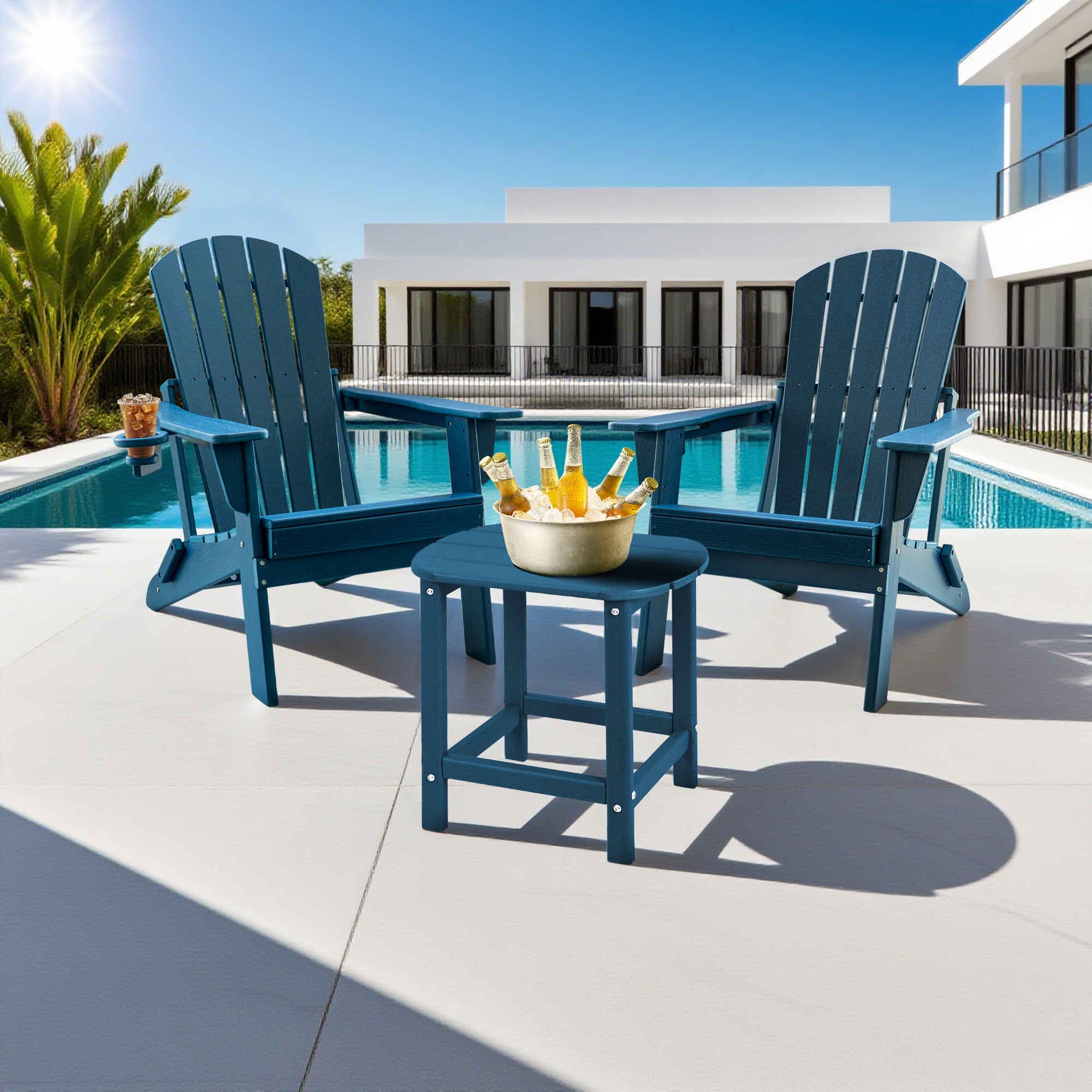 Upland HDPE Adirondack Side Tables Weather Resistant Easy Assembly ...