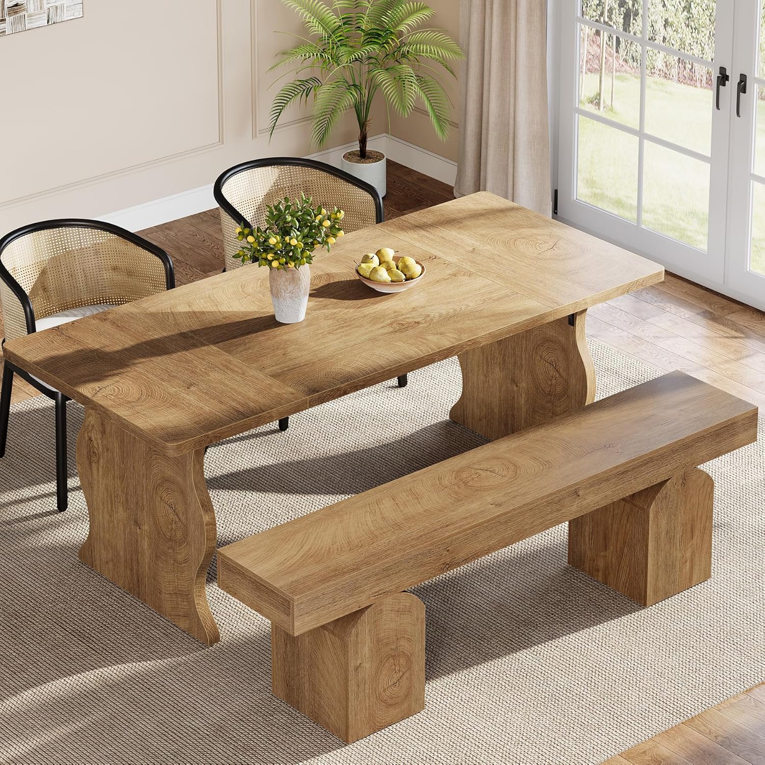 Tribesigns 59 inches Dining Bench for 2 to 3 Farmhouse Dining Table ...
