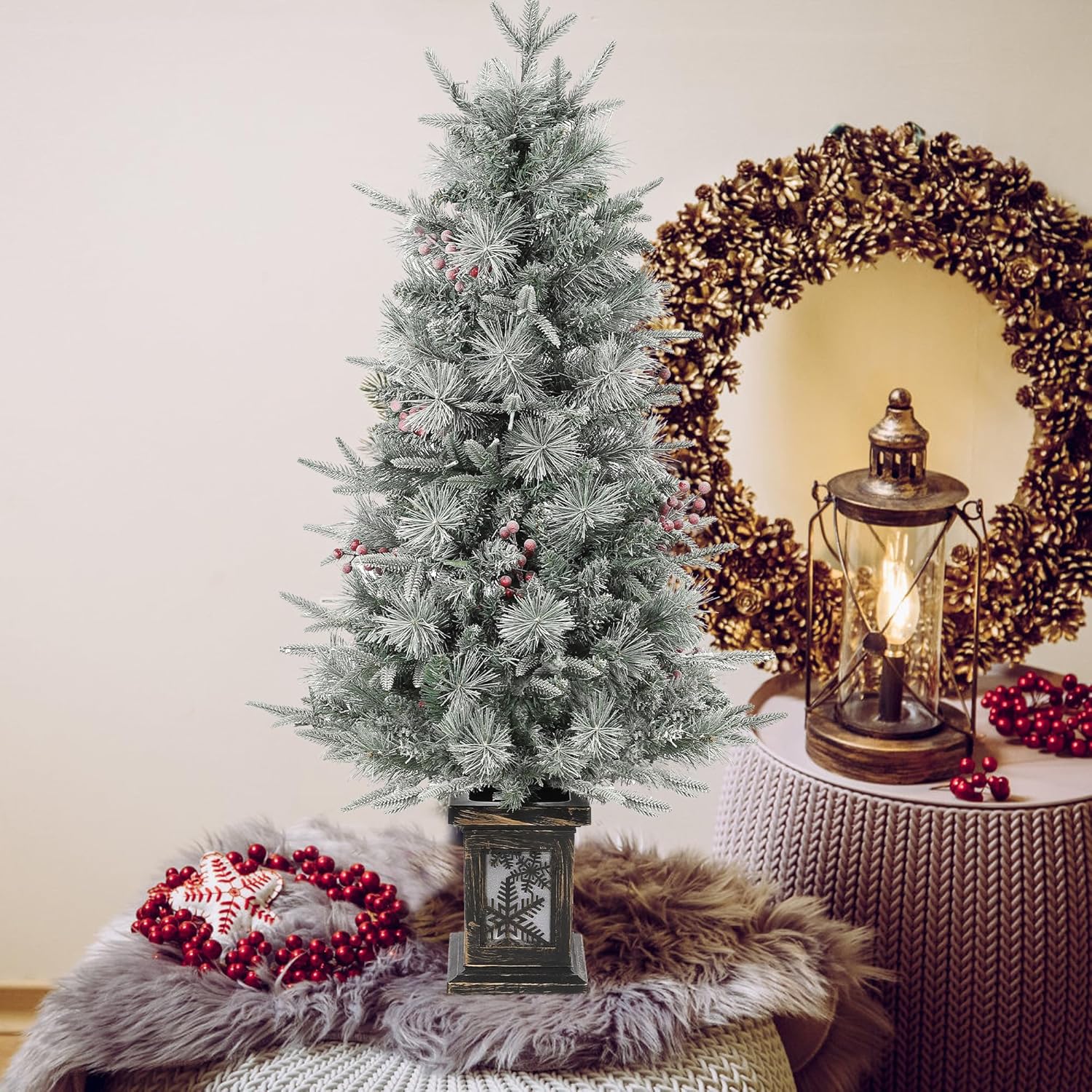 Garvee Pre-Lit Artificial Christmas Tree with 150 Dual-Color Lights 20 ...