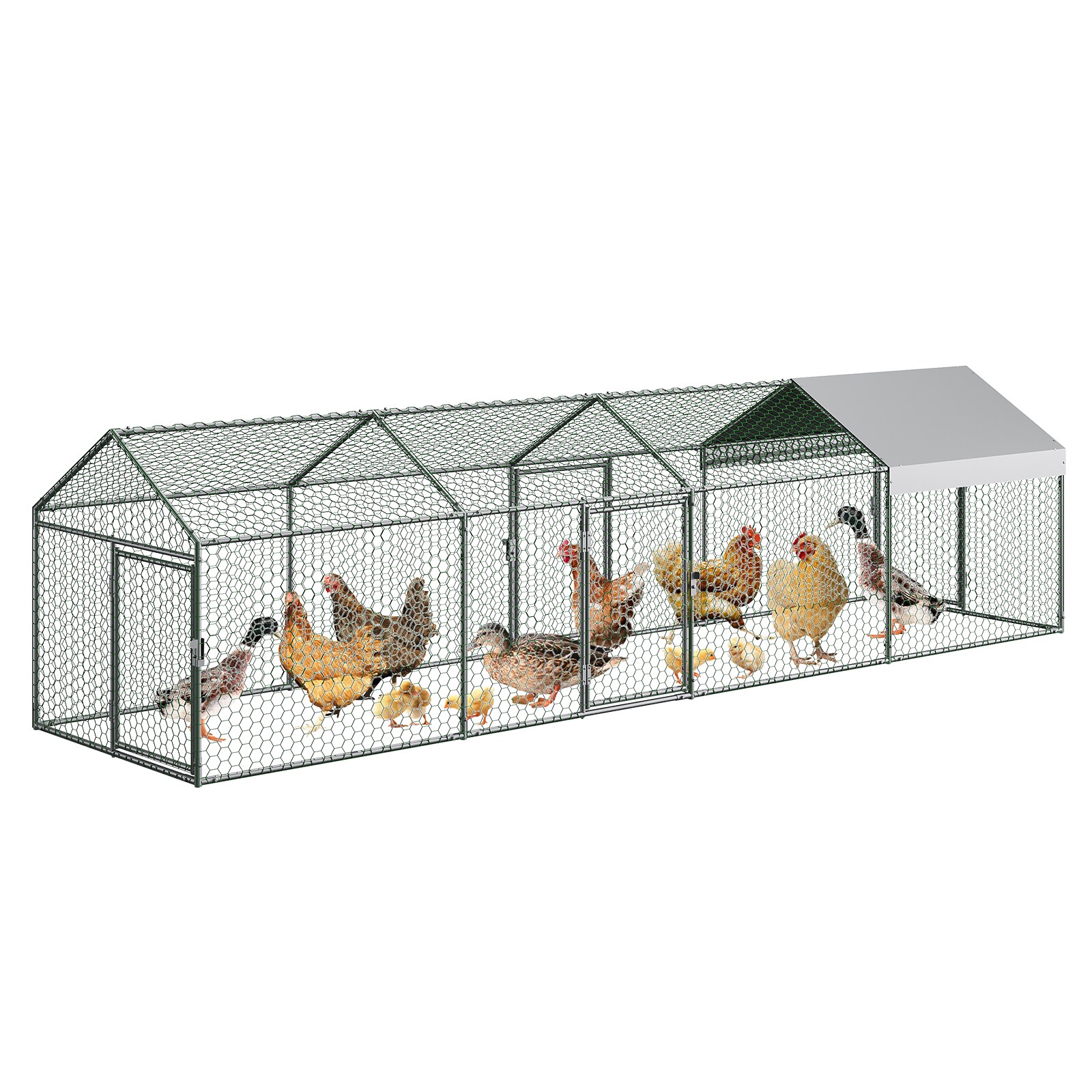 Edwards Metal Chicken Coop with Waterproof and Anti-UV Cover 160in ...