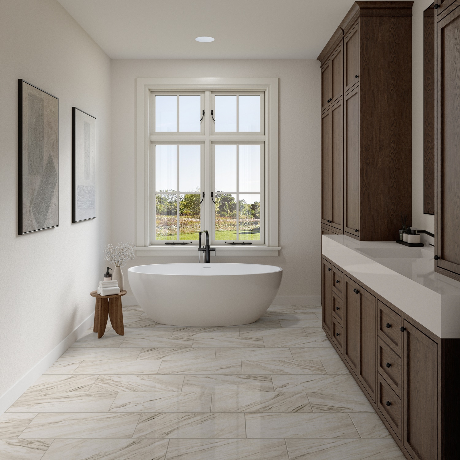 Daltile Perpetuo Timeless White 12-in x 24-in Polished Porcelain Floor ...