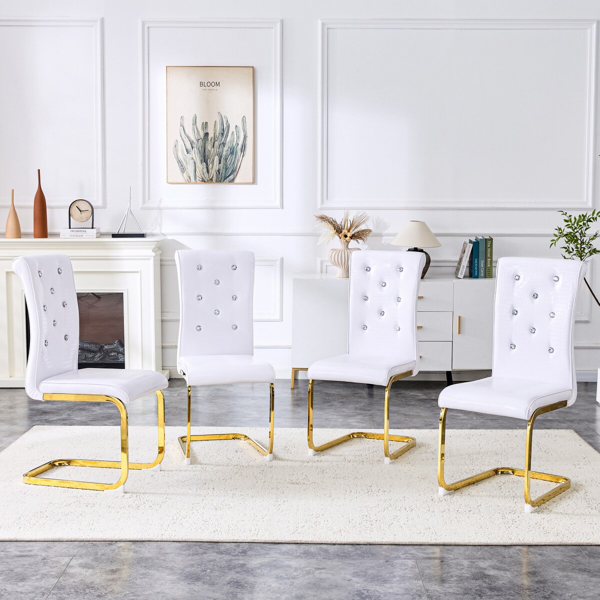 Streamdale Furniture Streamdale Set of 4 Retro Alligator Upholstered ...