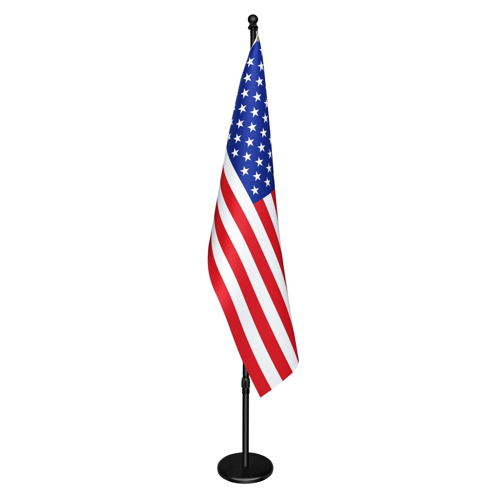 Adrinfly Indoor Telescoping Flagpole with Base Adjustable Aluminum Flag ...