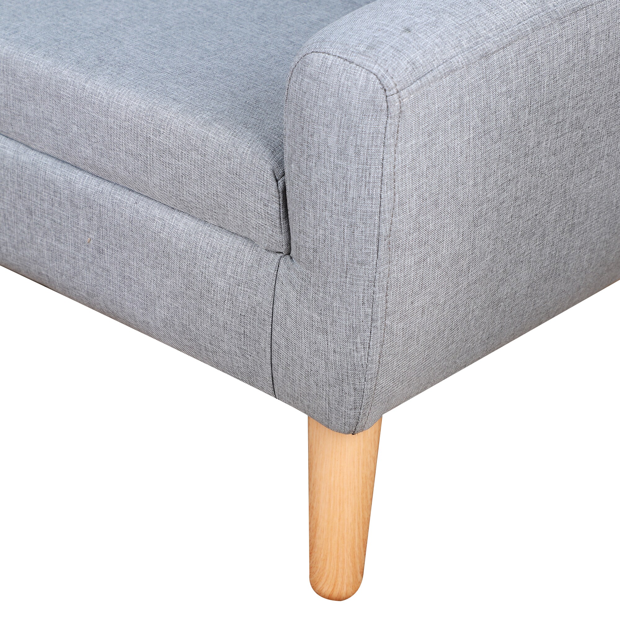 Qaba 2-Seat Kids Sofa Toddler Sofa Couch Linen-Like Fabric and Wooden ...