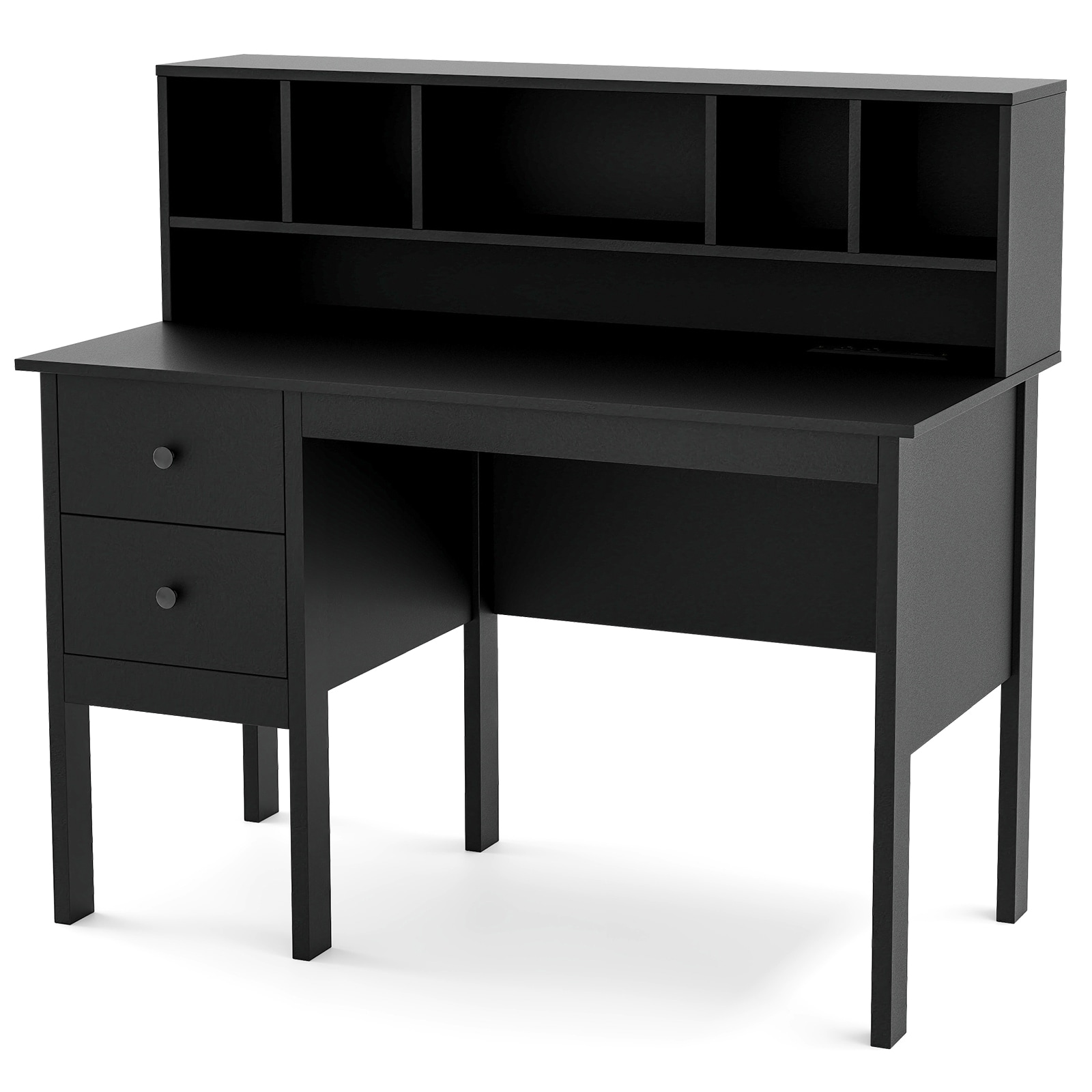 SUGIFT 48-in Home Office Desk With 2 Drawers 5-Cubby Storage Shelf ...