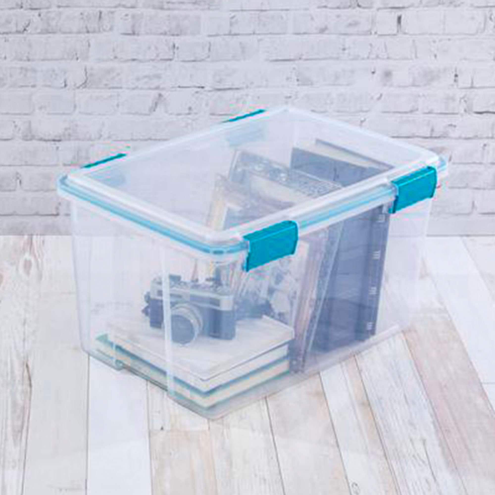 Sterilite 54 Quart Clear Plastic Storage Containers - 24 Pack with ...