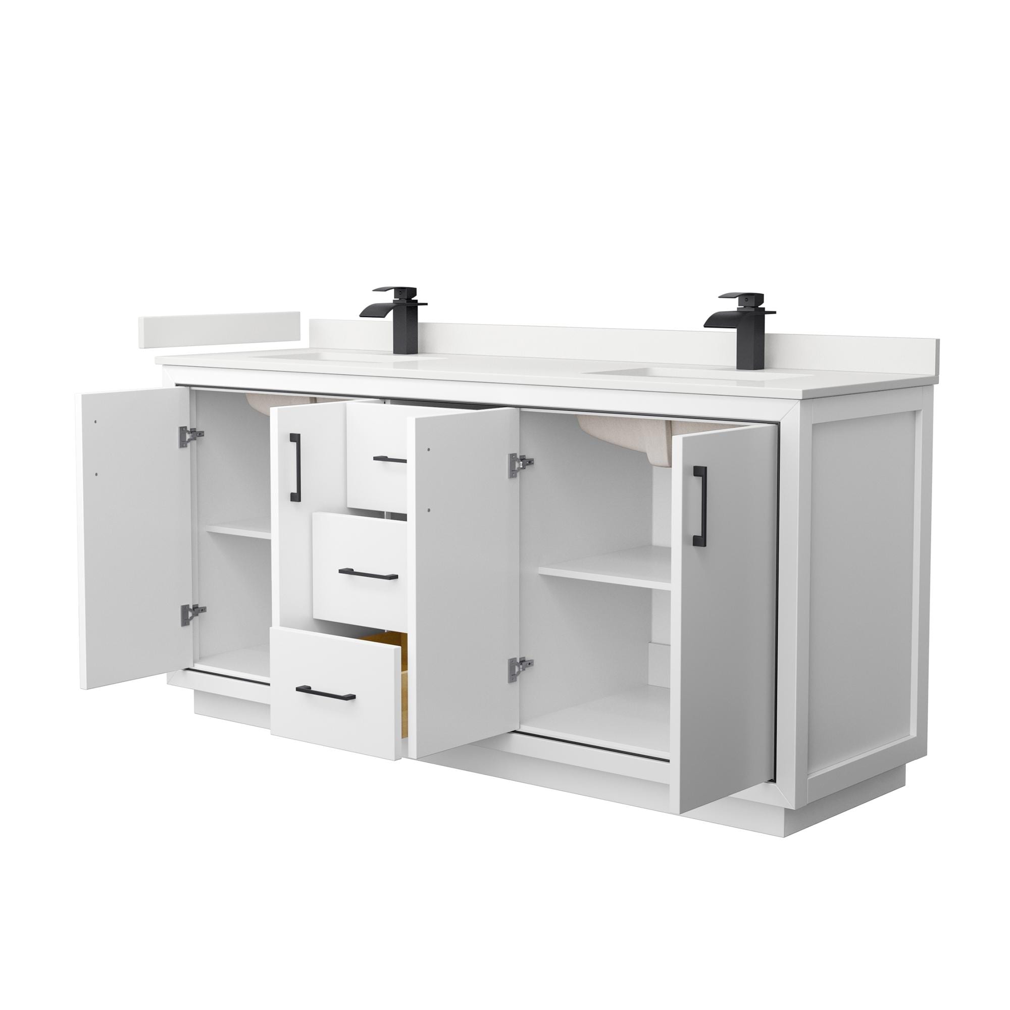 Wyndham Collection Icon 72-in White Undermount Double Sink Bathroom ...