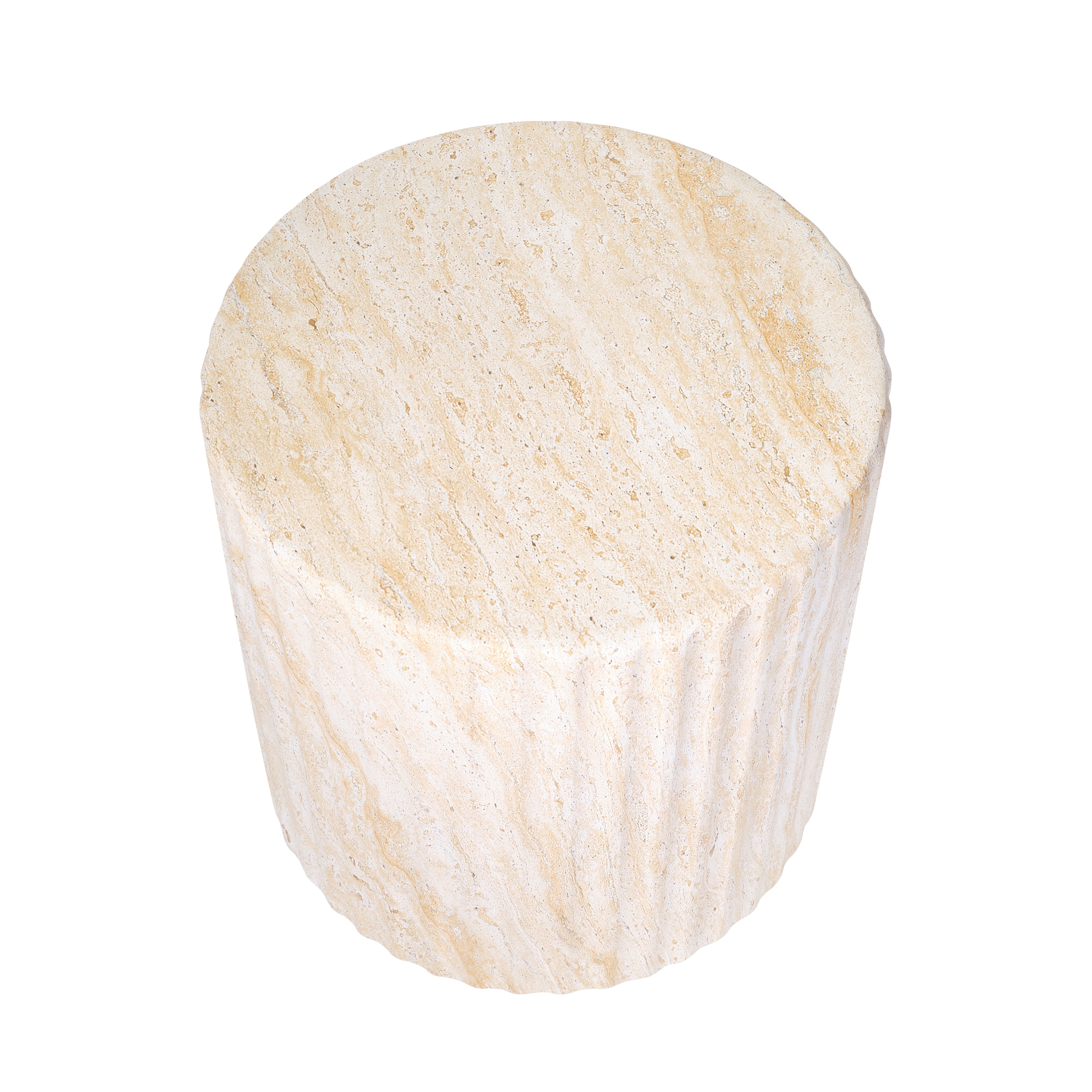 GDFStudio COSIEST Outdoor Side Table Cylinder Shaped MgO Patio End ...