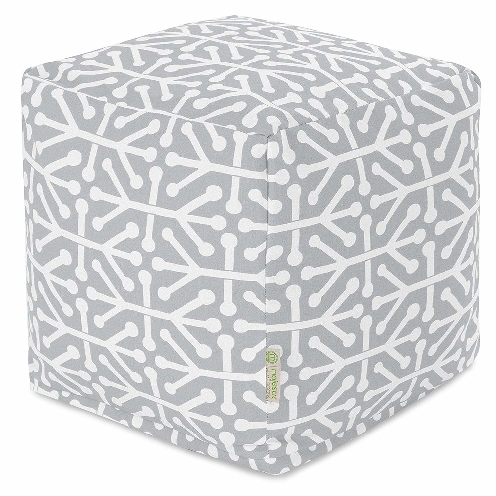 Majestic Home Goods Cube Pouf Aruba Gray in the Ottomans & Poufs ...