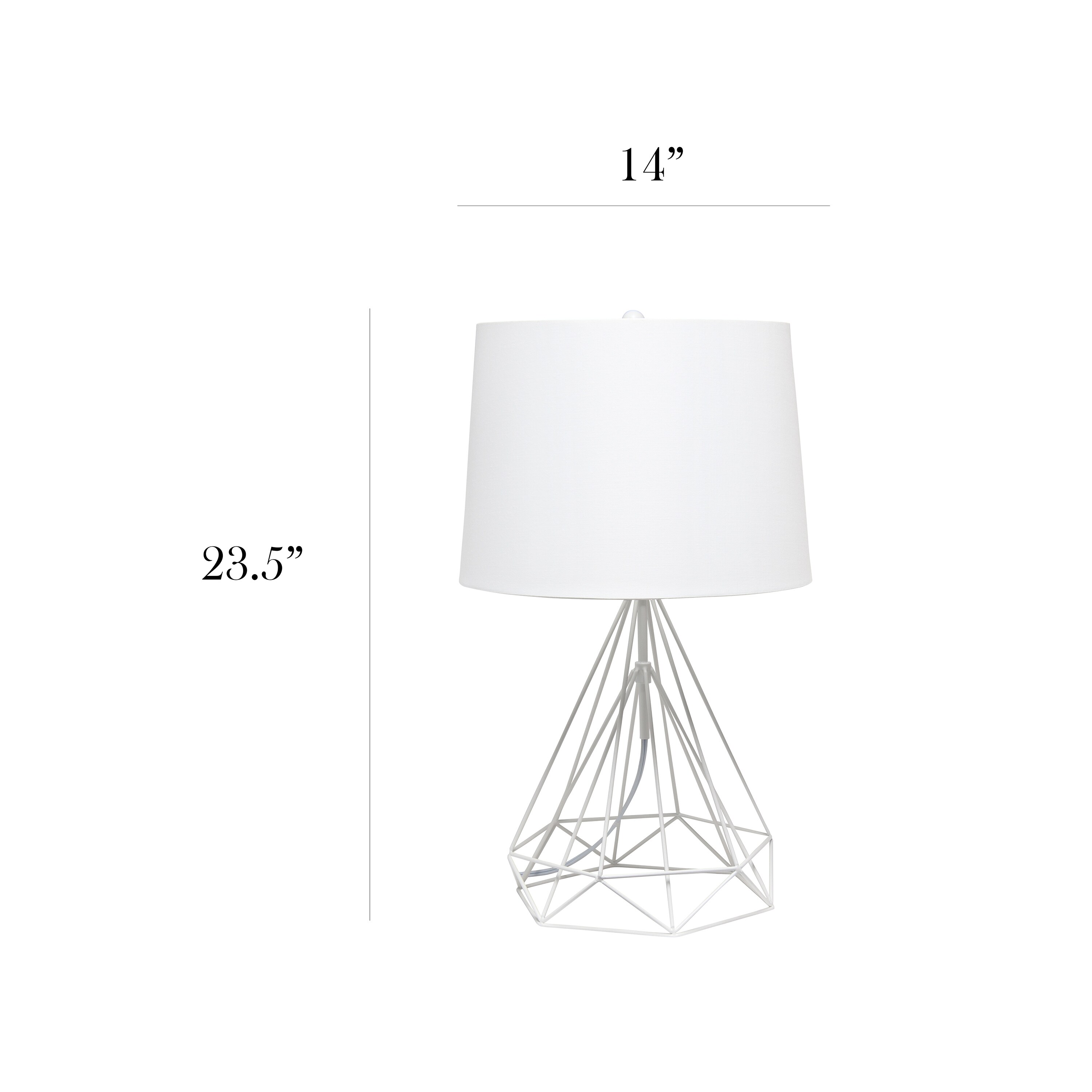 Elegant Designs 23.5-inch Geometric Glow Open Wire Frame Metal Table ...