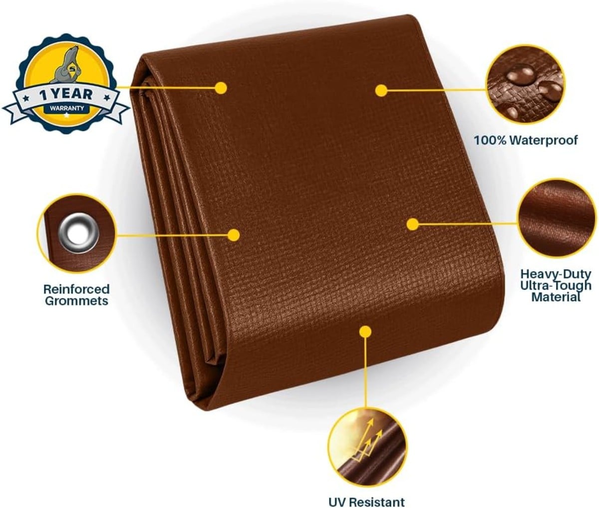 Seal Skin Covers 12-ft x 16-ft Brown Waterproof Commercial Polyethylene ...