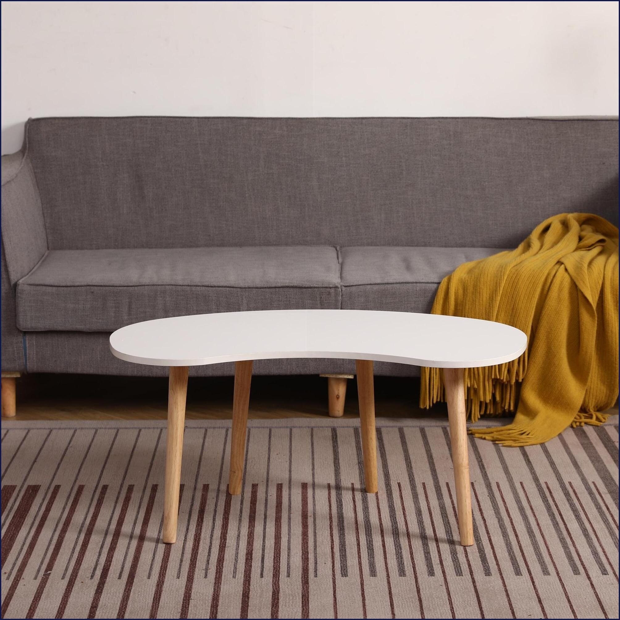 Watnature Unique Nut Shape Coffee Table with Solid Wood Legs 35x21 ...