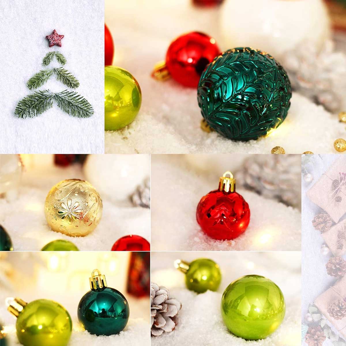 Aoibox 40 Pack Christmas Ball Ornaments Shatterproof Assorted Colors 1. ...