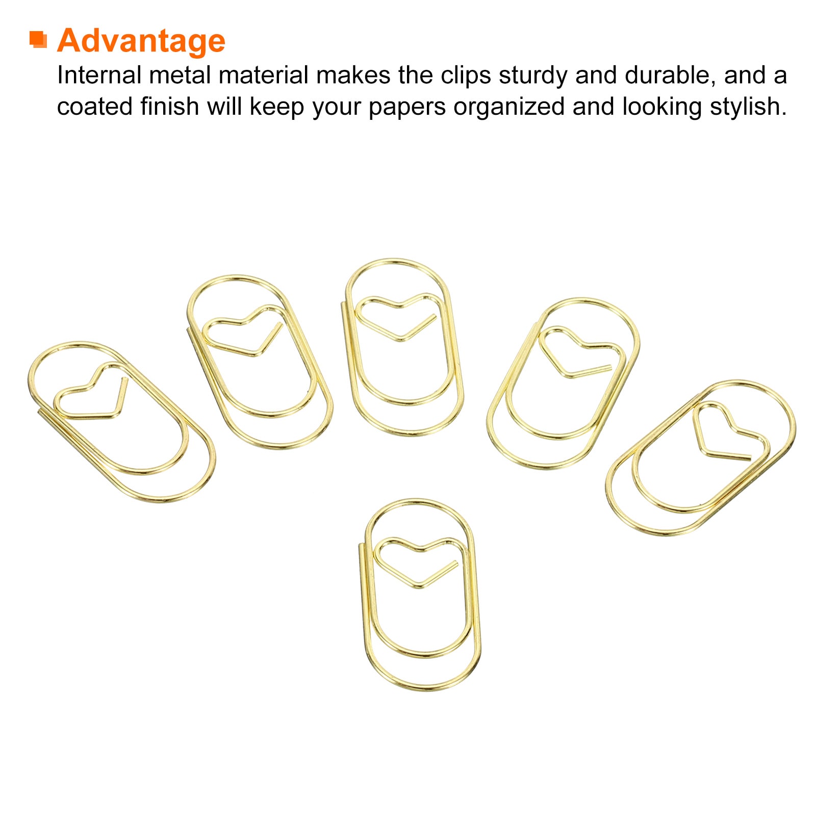 Unique Bargains Paper Clip Heart-Shaped Cute Decorative Fun Clips ...