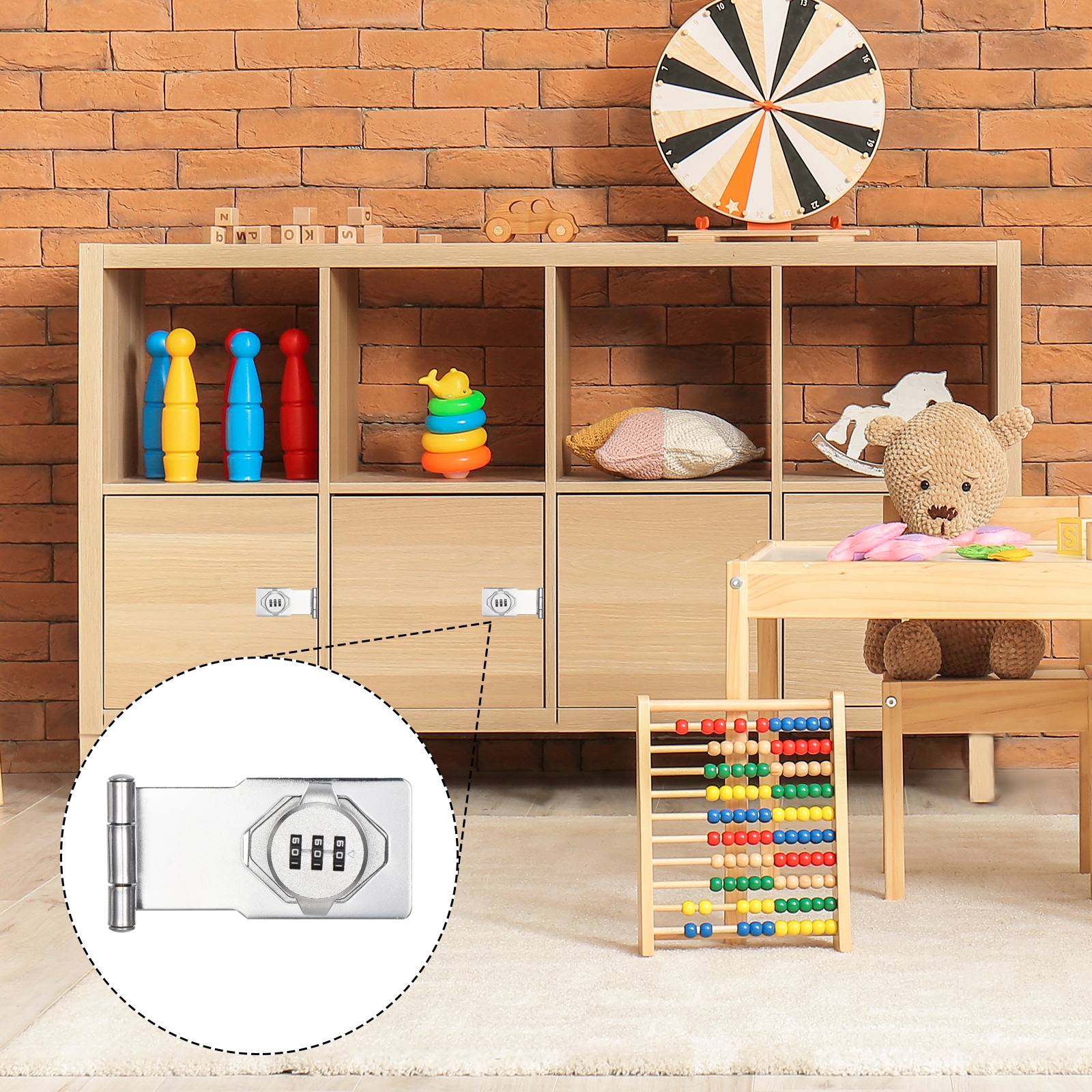 Unique Bargains Password Hasp Locks Cabinet Door Combination Lock 90 ...