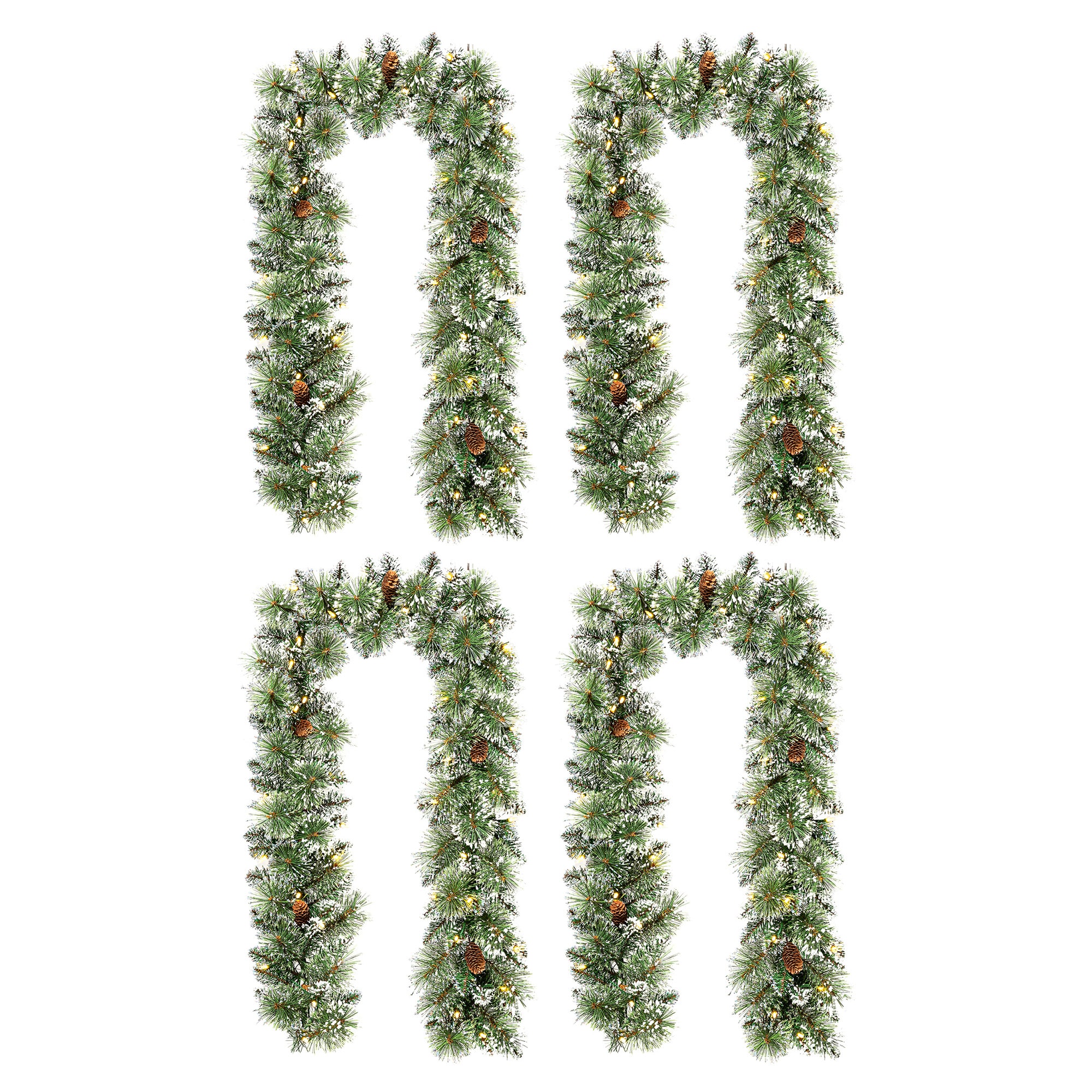 Glitzhome Indoor Pre-lit Battery-operated 6-ft Artificial Garland with ...