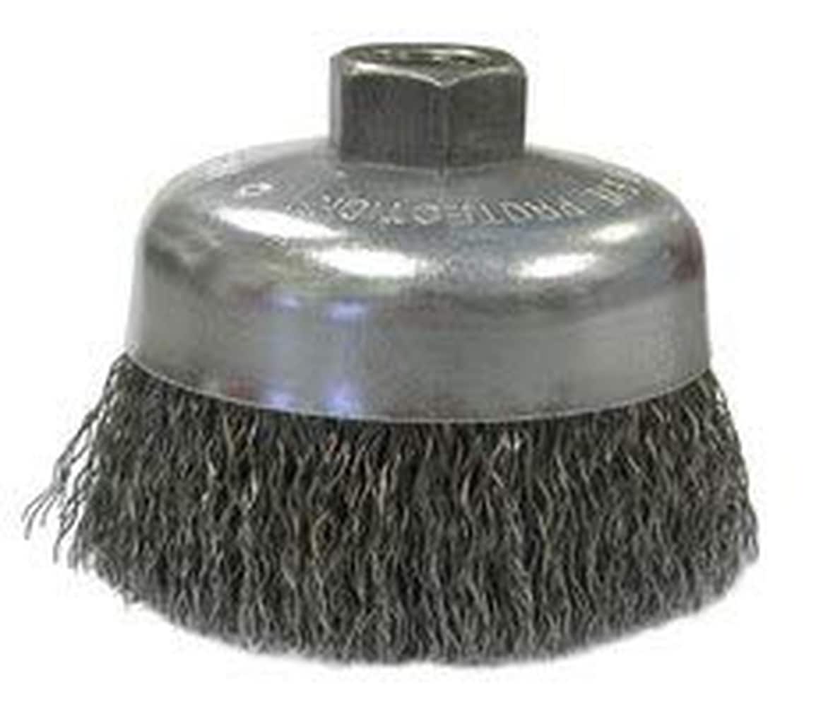 Weiler Carbon Steel Cup Brush 6 in 5/8-11 Threaded Arbor 0.02 in ...