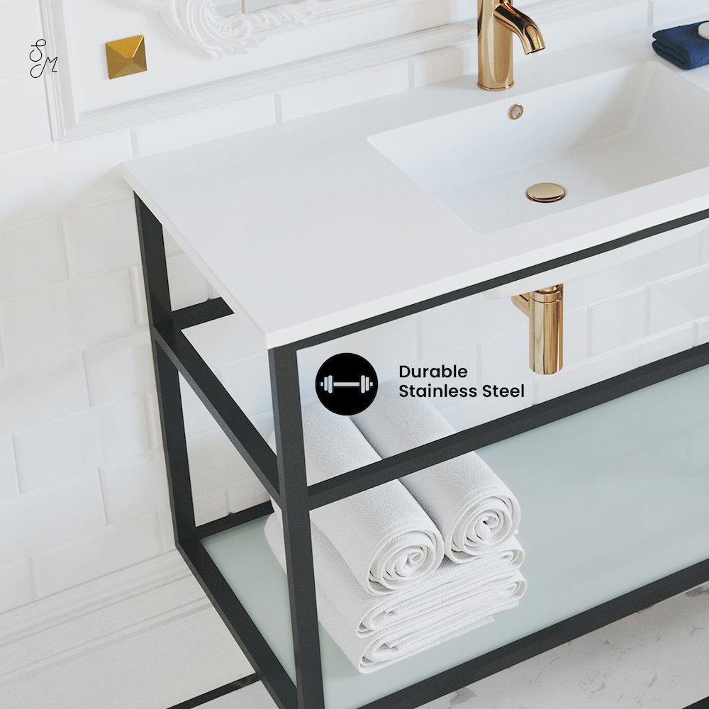 Swiss Madison Pierre 36 Single Metal Frame Open Shelf Bathroom Vanity ...