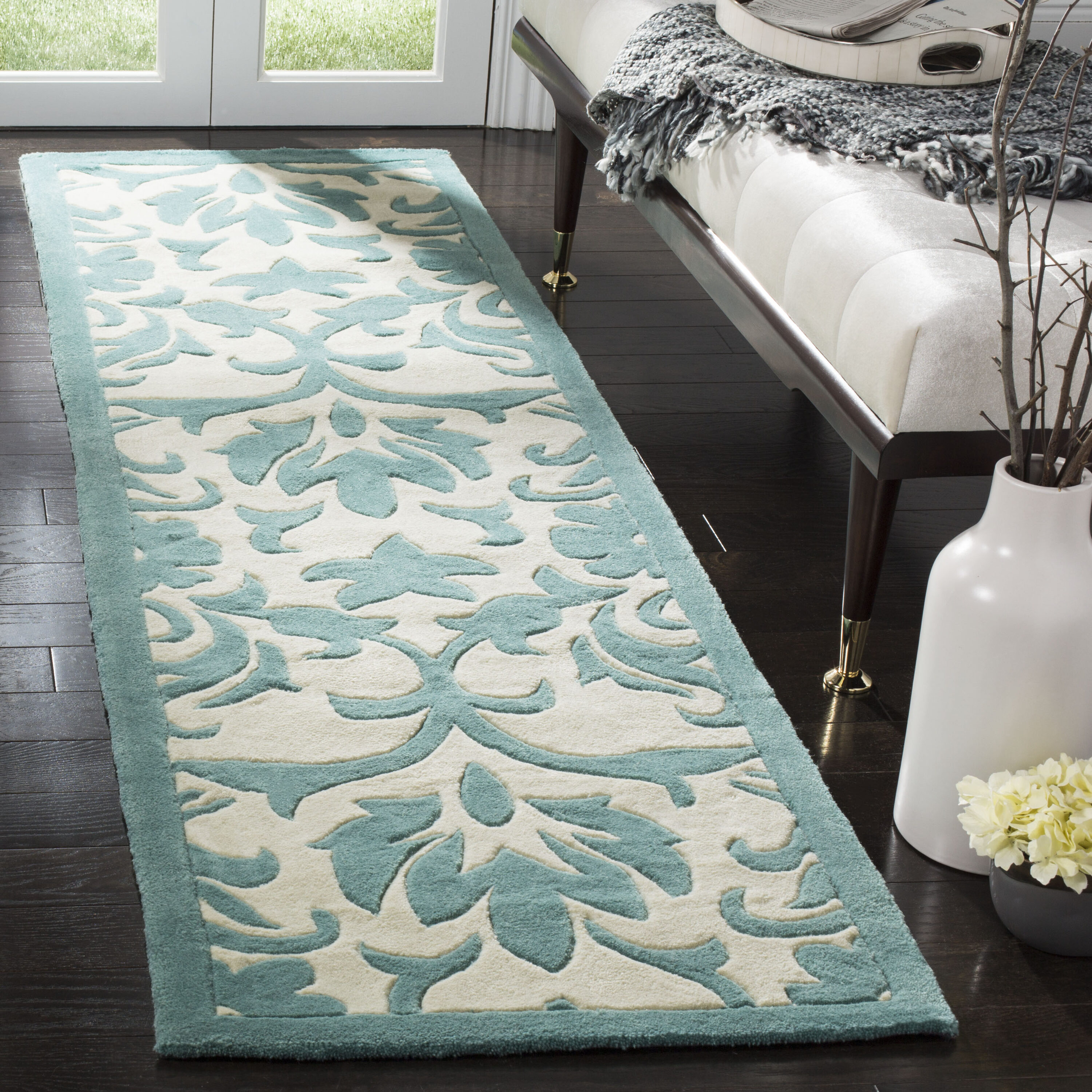 Safavieh Modern Art 635A Ivory Lt Blue 2ft-3in x 8ft Contemporary Rug ...