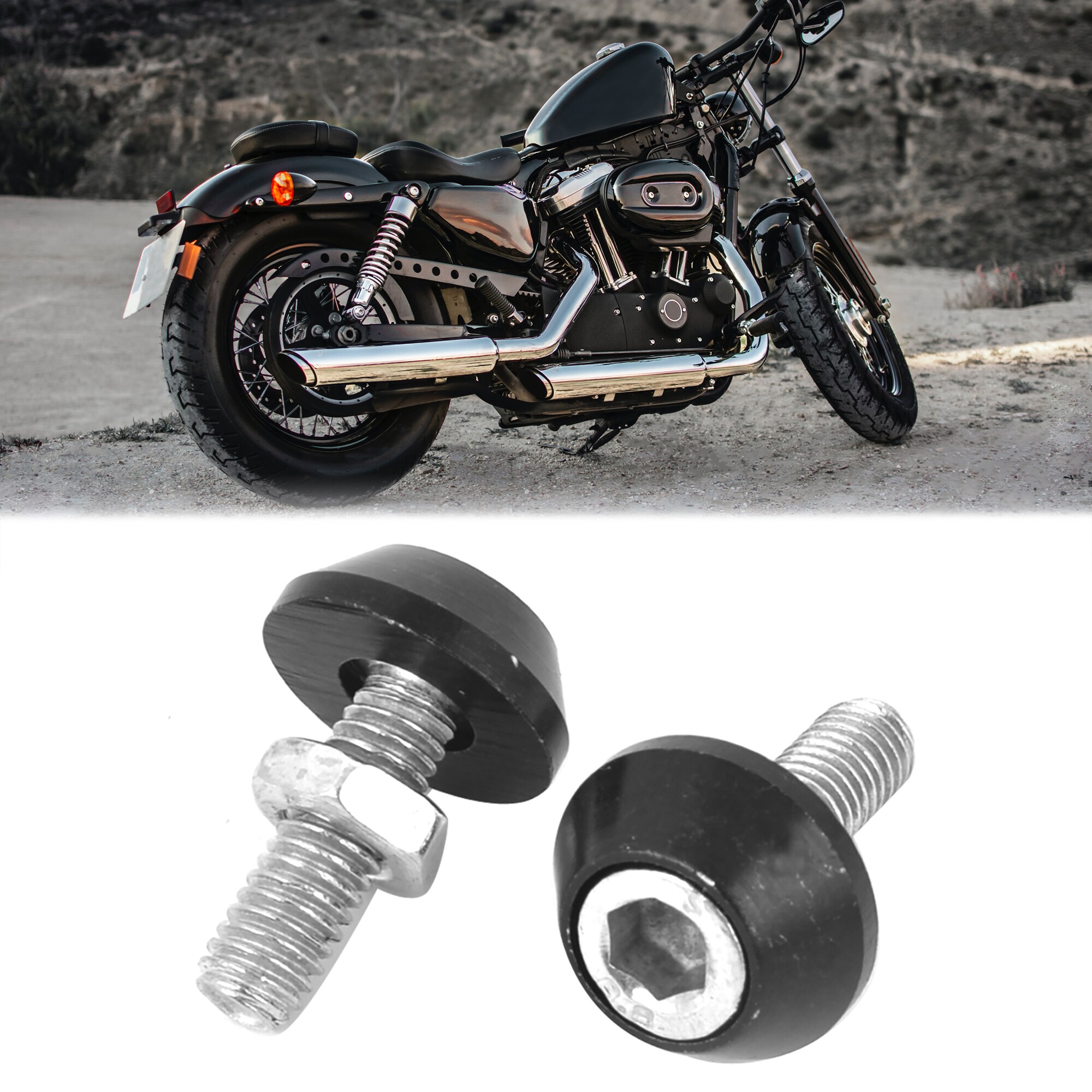Unique Bargains 4pcs Car Silver Tone Black Hex Head License Plate Bolts ...