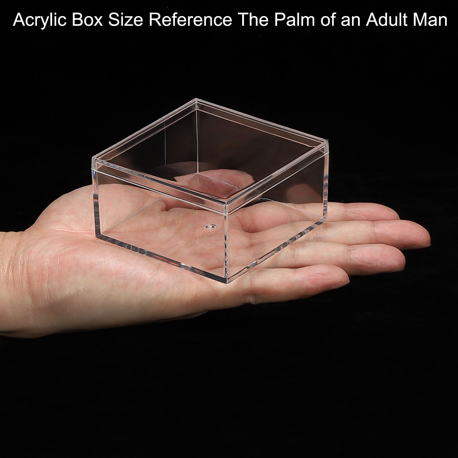 PATIKIL Acrylic Box with Lid 2.95Inch x 2.95Inch x 1.57Inch Clear ...