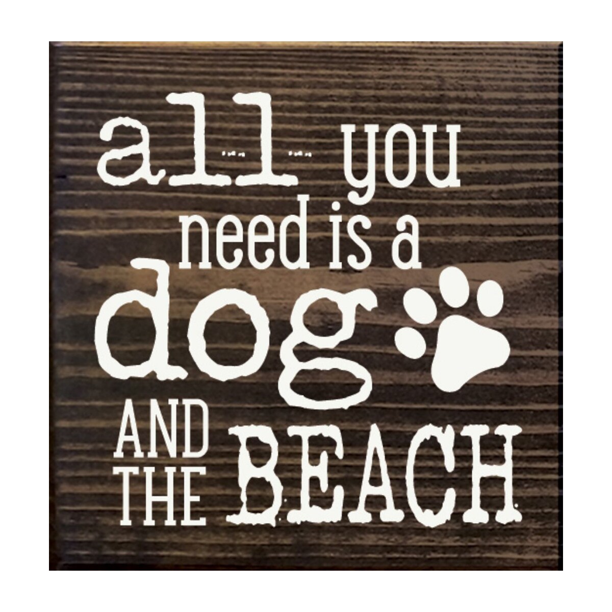 Slickblue 7x7 inch Wood Solid Knotty Pine Rustic Vintage Style Dog and ...