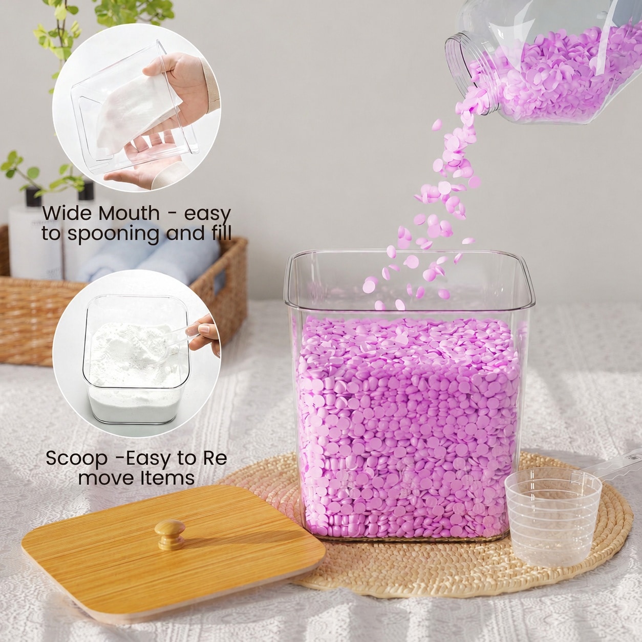 Yichuhaoxi 5 Pack Laundry Room Organization Containers Clear Acrylic ...