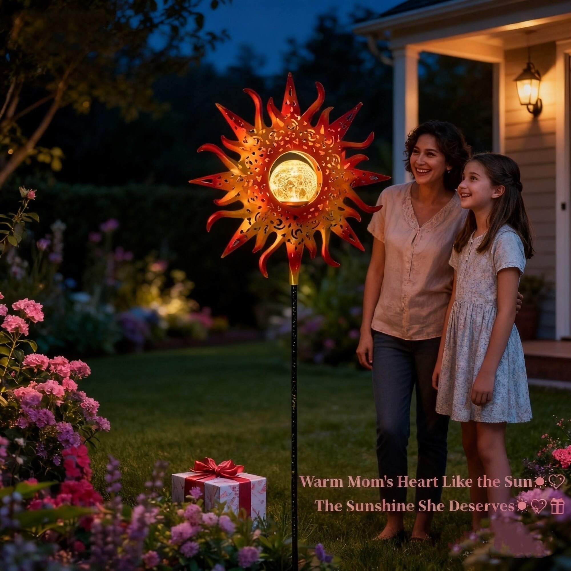 AOIZGMY Sun Solar Lights Outdoor Waterproof Metal Stakes for Garden ...