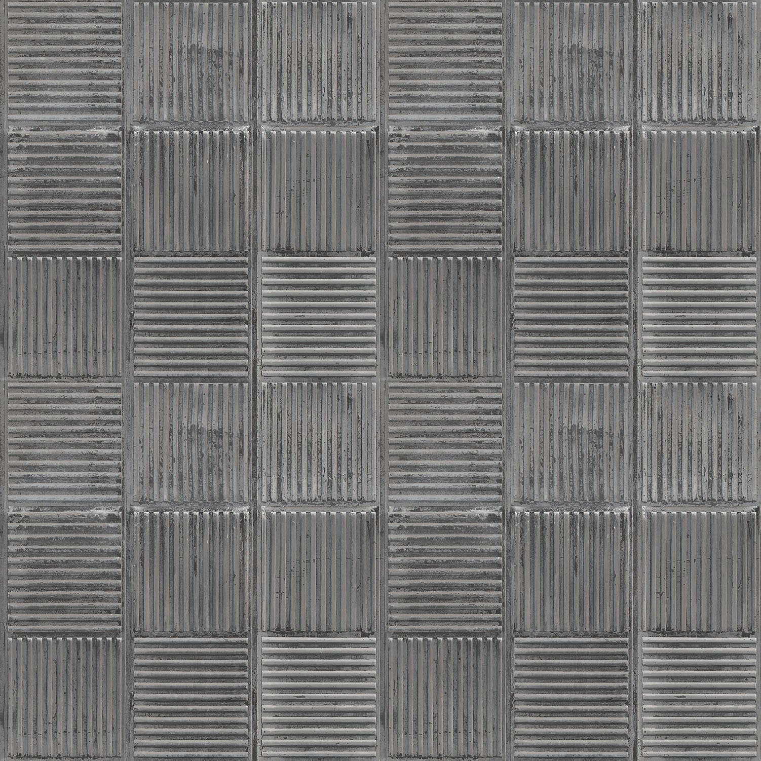 Galerie Grunge Metal Grate Silver Grey Wallpaper G45333 at Lowes.com