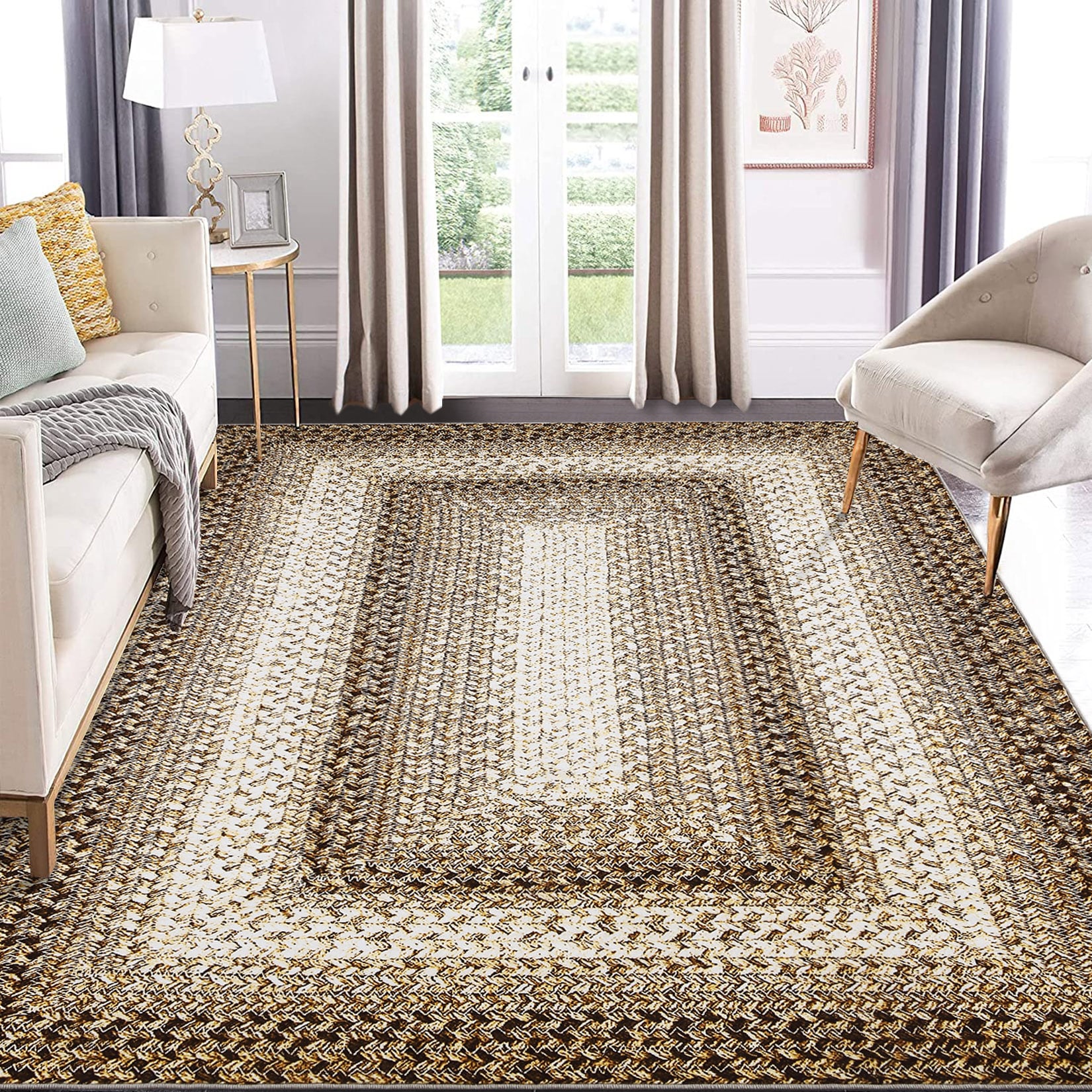 GarveeLife 3+5 ft Soft Pearl Velvet Geometric Rug/ Foldable/ Kid And ...