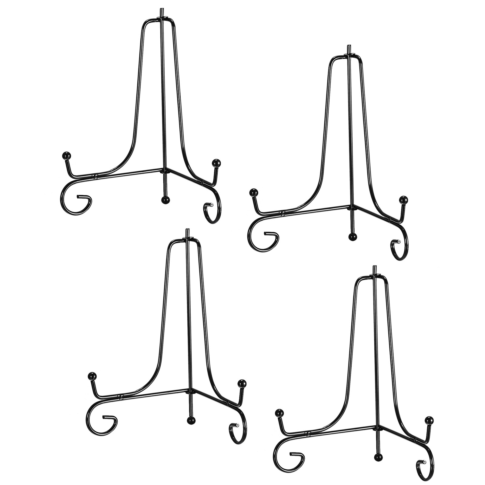 Unique Bargains Plate Stand for Display 6 Inch 4Pcs Iron Decorative ...