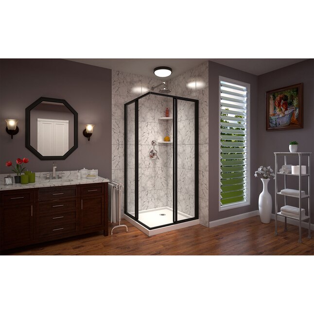 Dreamline Cornerview White 2 Piece 36 In X 36 In X 75 In Base Door