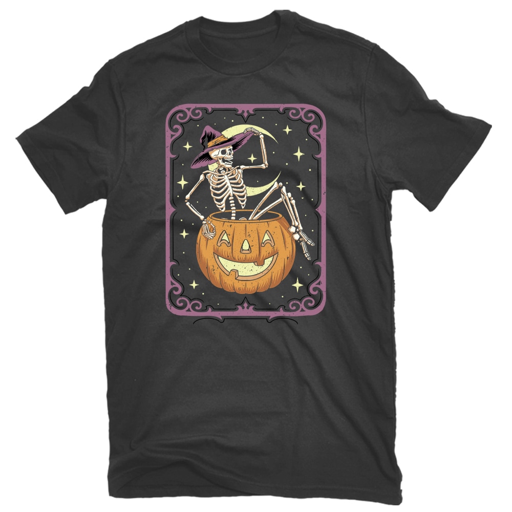 Women's Black Light weight Knit Short sleeve Graphic Halloween T-shirt ...