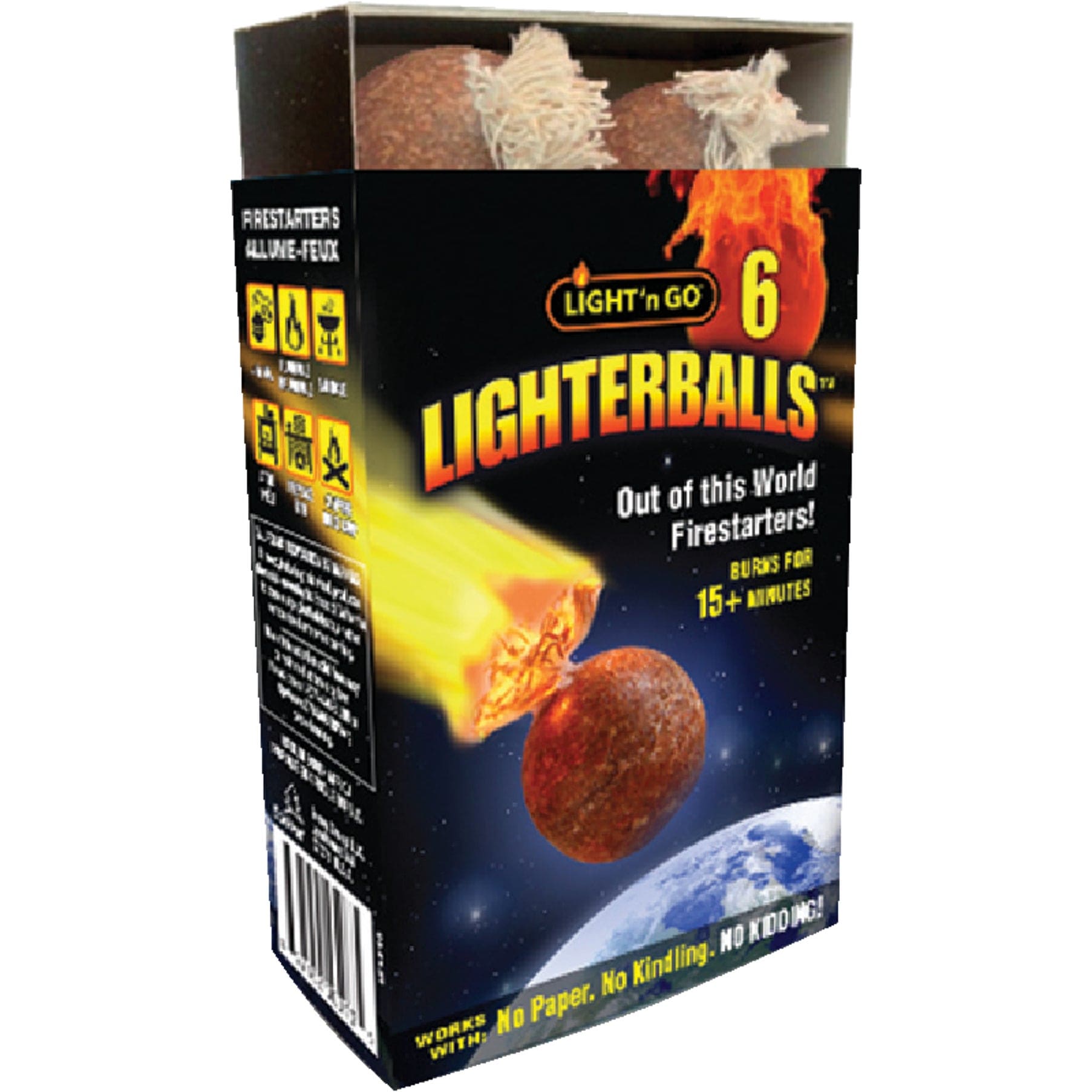 Light 'n Go Lighterballs Cotton Wick Firestarters 6-Count in the Fire ...