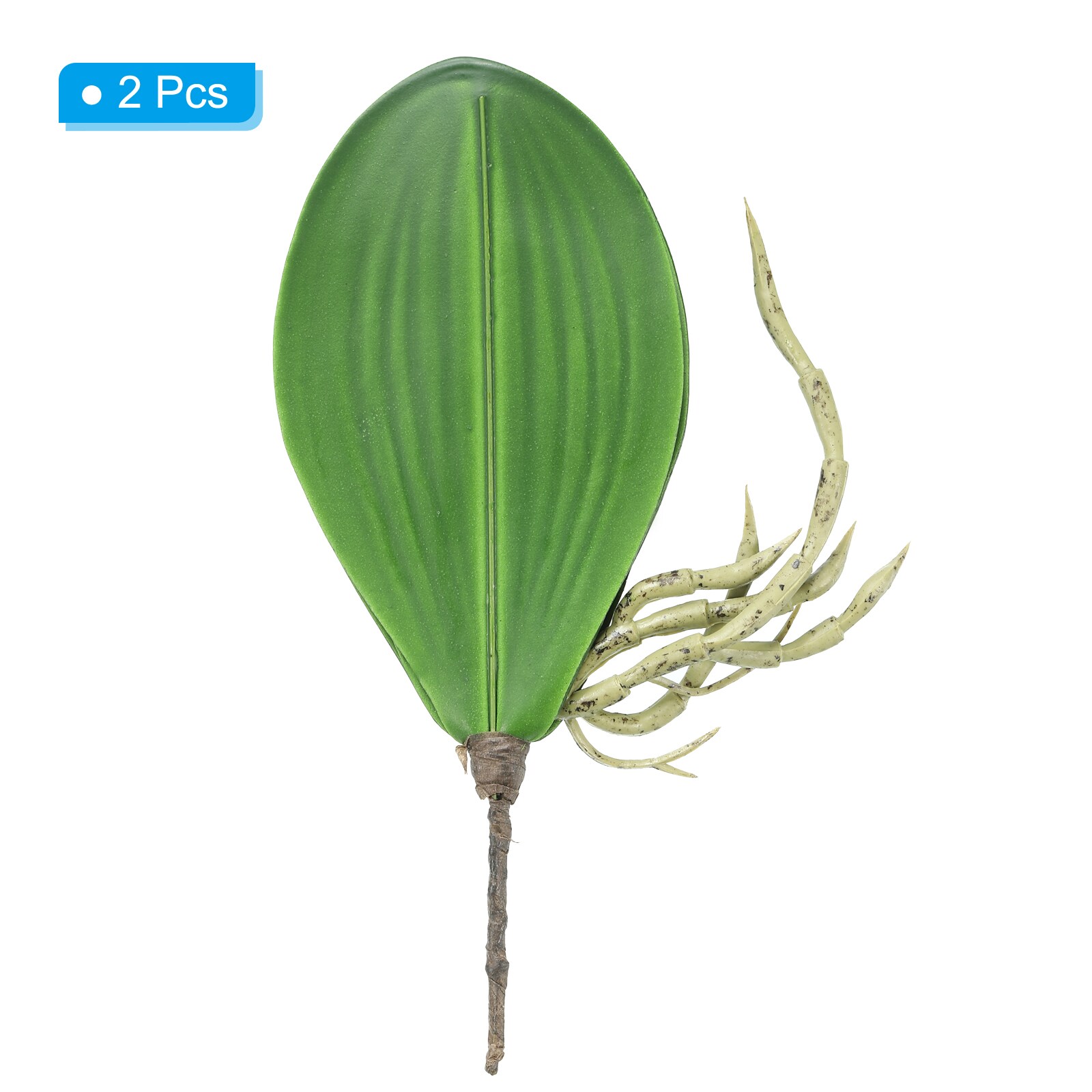 PATIKIL Faux Orchid Leaves 4.4 Inch 2pcs Small Artificial Phalaenopsis ...