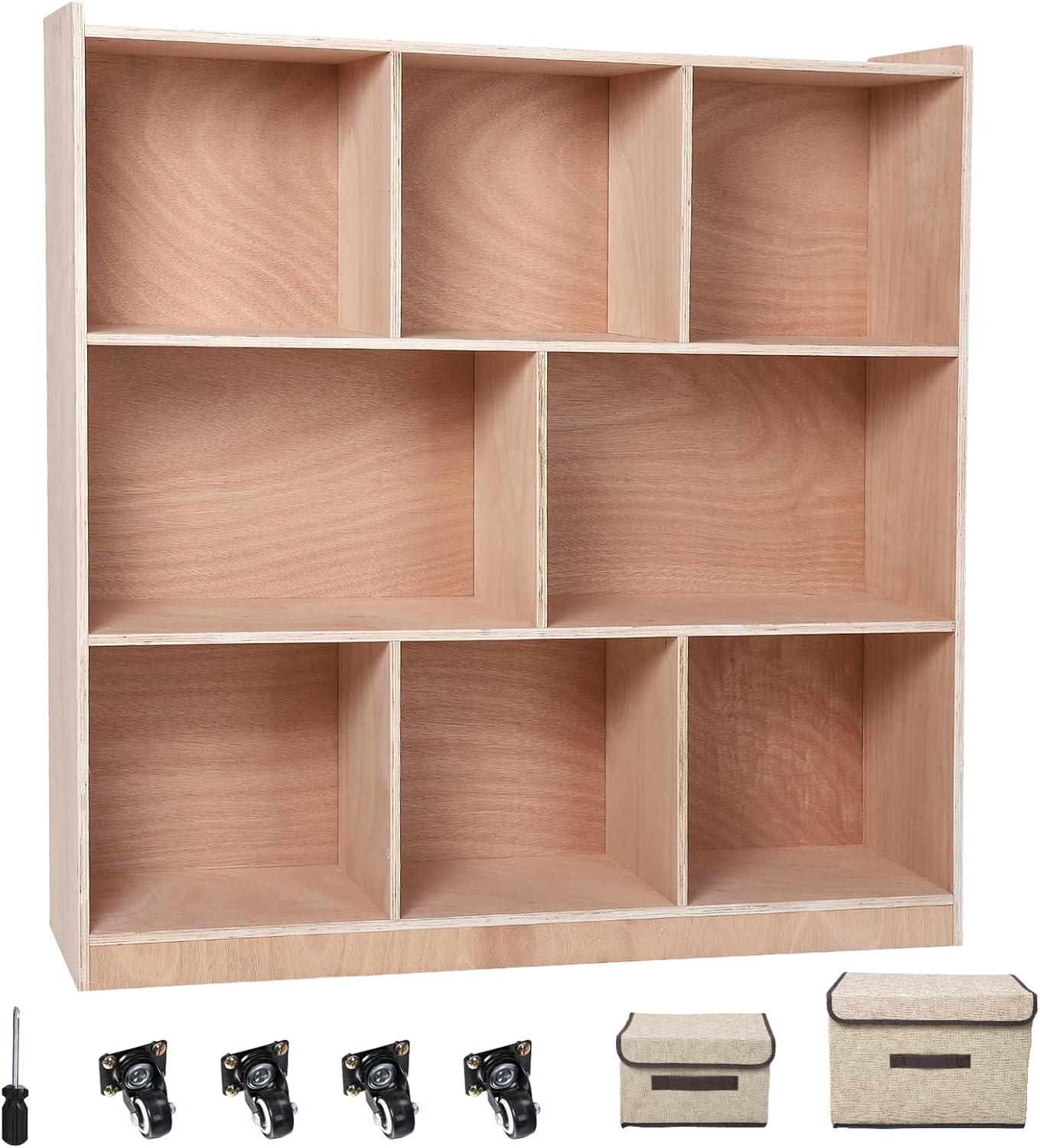 Garvee Sturdy 8-Section Classroom Cubby for Toy Smooth Glaze Cubby for ...
