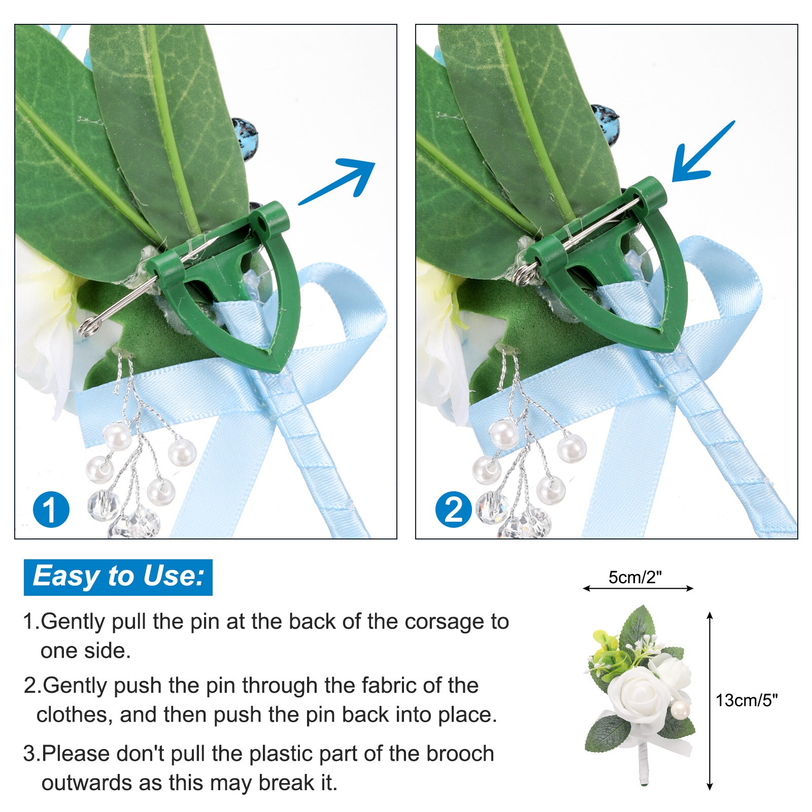 Unique Bargains 20pcs White Boutonnieres for Men Artificial Flower ...