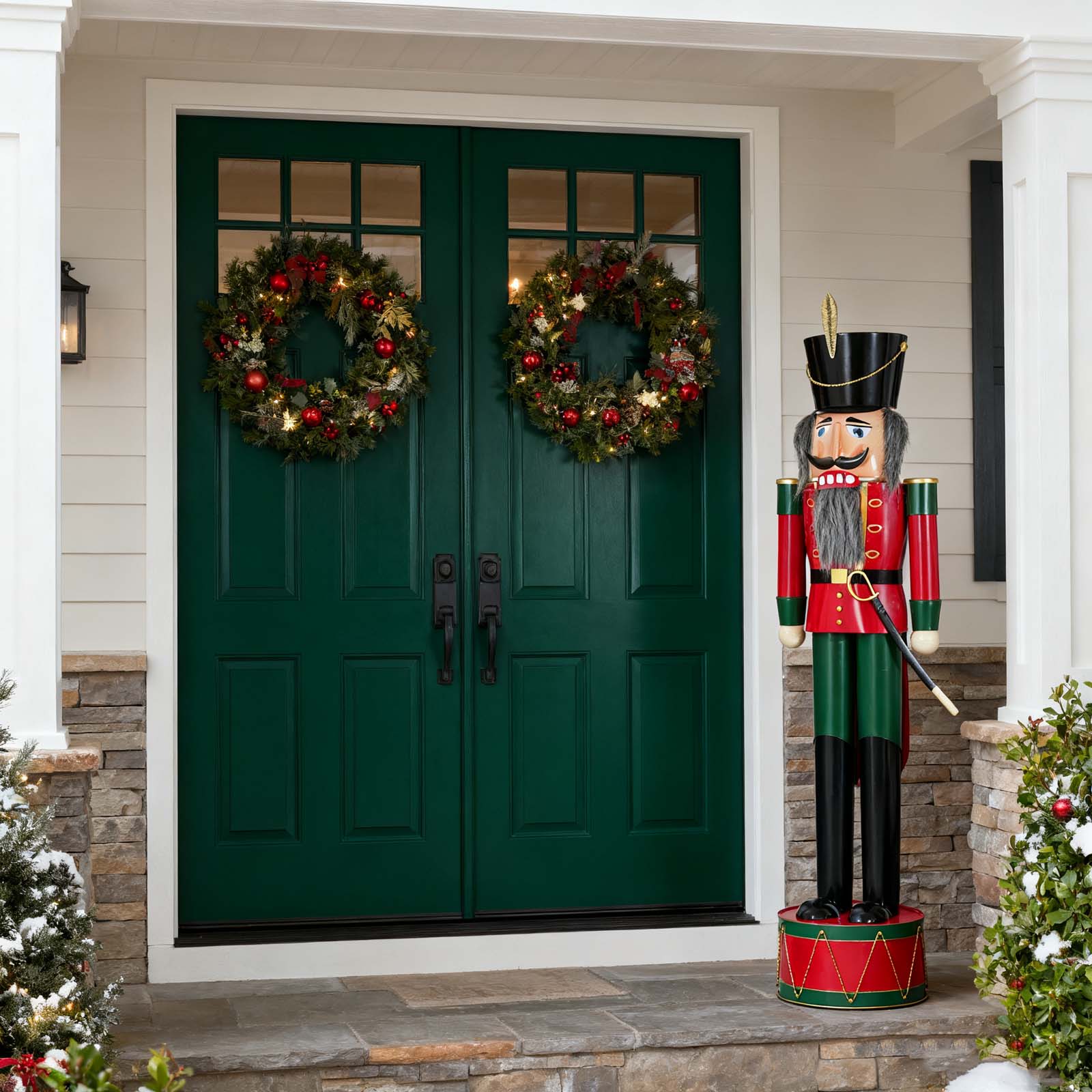 65.75-in Classic Iron Large Giant Nutcracker Christmas Decor (Soldier ...