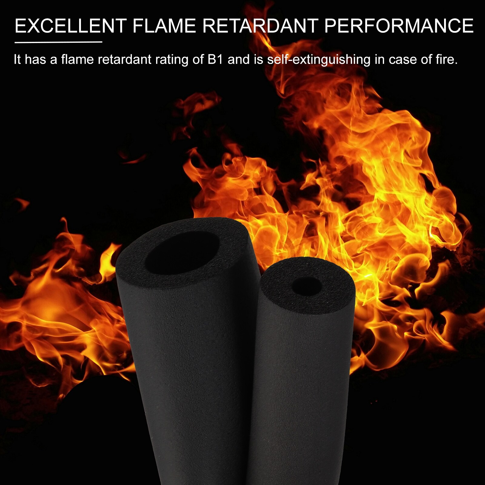 PATIKIL 3/8-Inch(10mm) ID x 6-Foot Pipe Insulation Foam Tube 5Pcs Pipe ...
