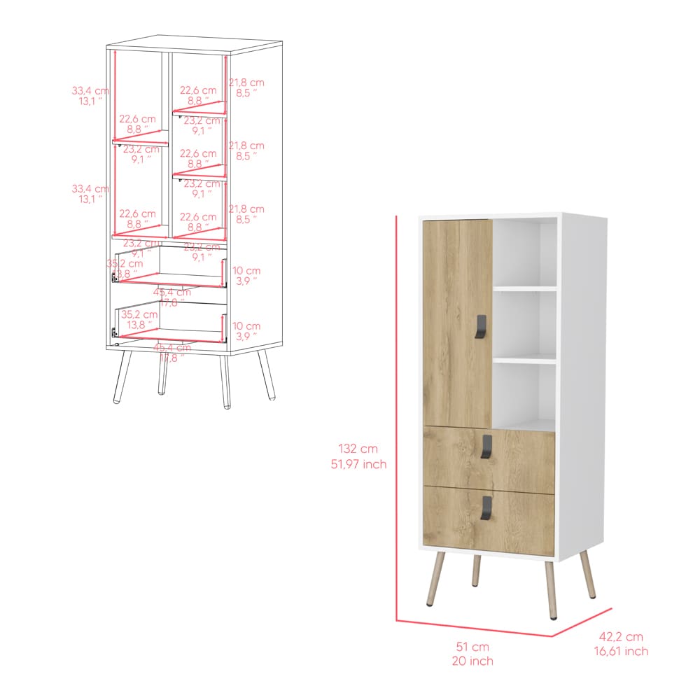 LOVMOR Tall Dresser Magness Bedroom White / Macadamia in the Dressers ...