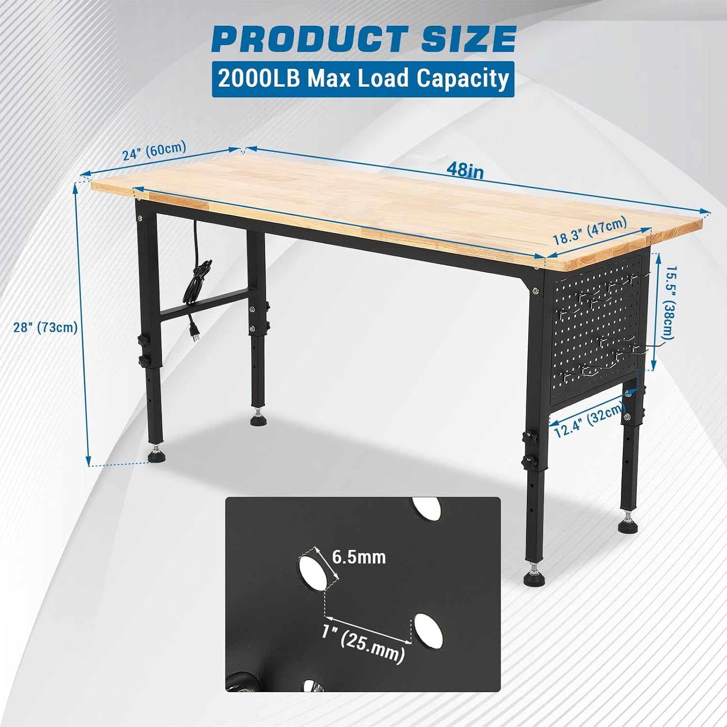 Qeetex Work Benches for Garage 40inches Garage Workbench with Wheels ...